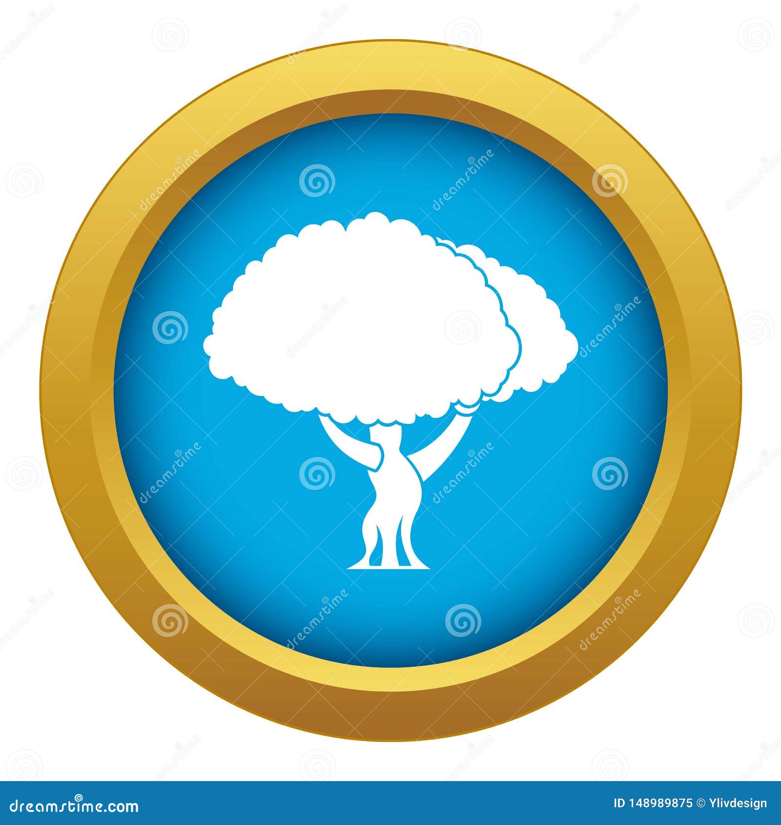 Tree Icon Blue Vector Isolated Stock Vector - Illustration of evergreen ...