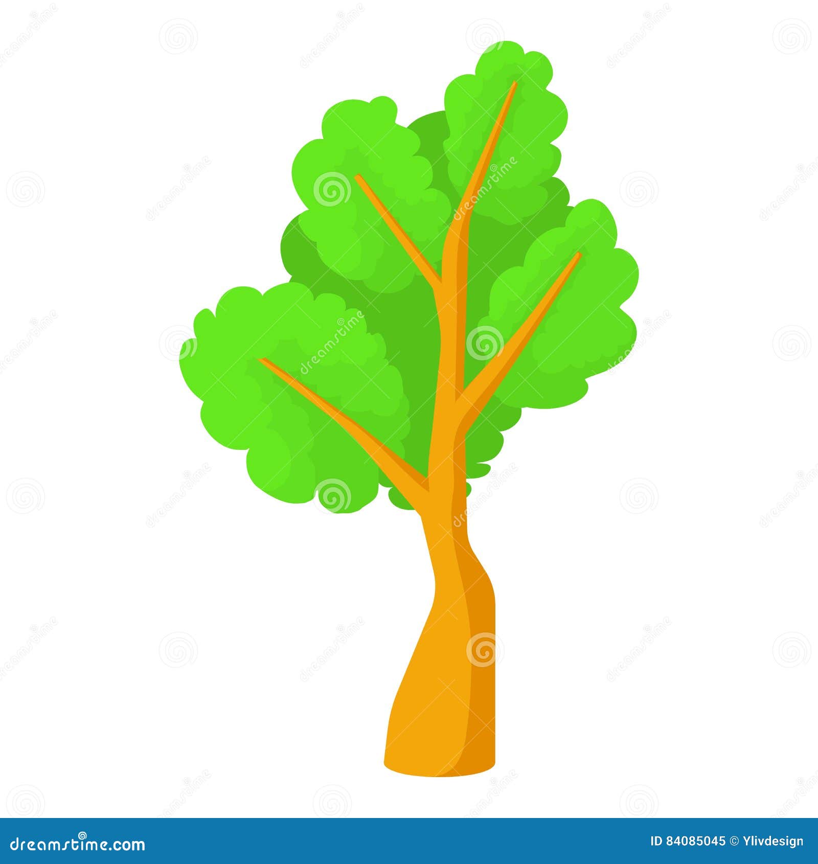 Tree icon, cartoon style stock vector. Illustration of upper - 84085045