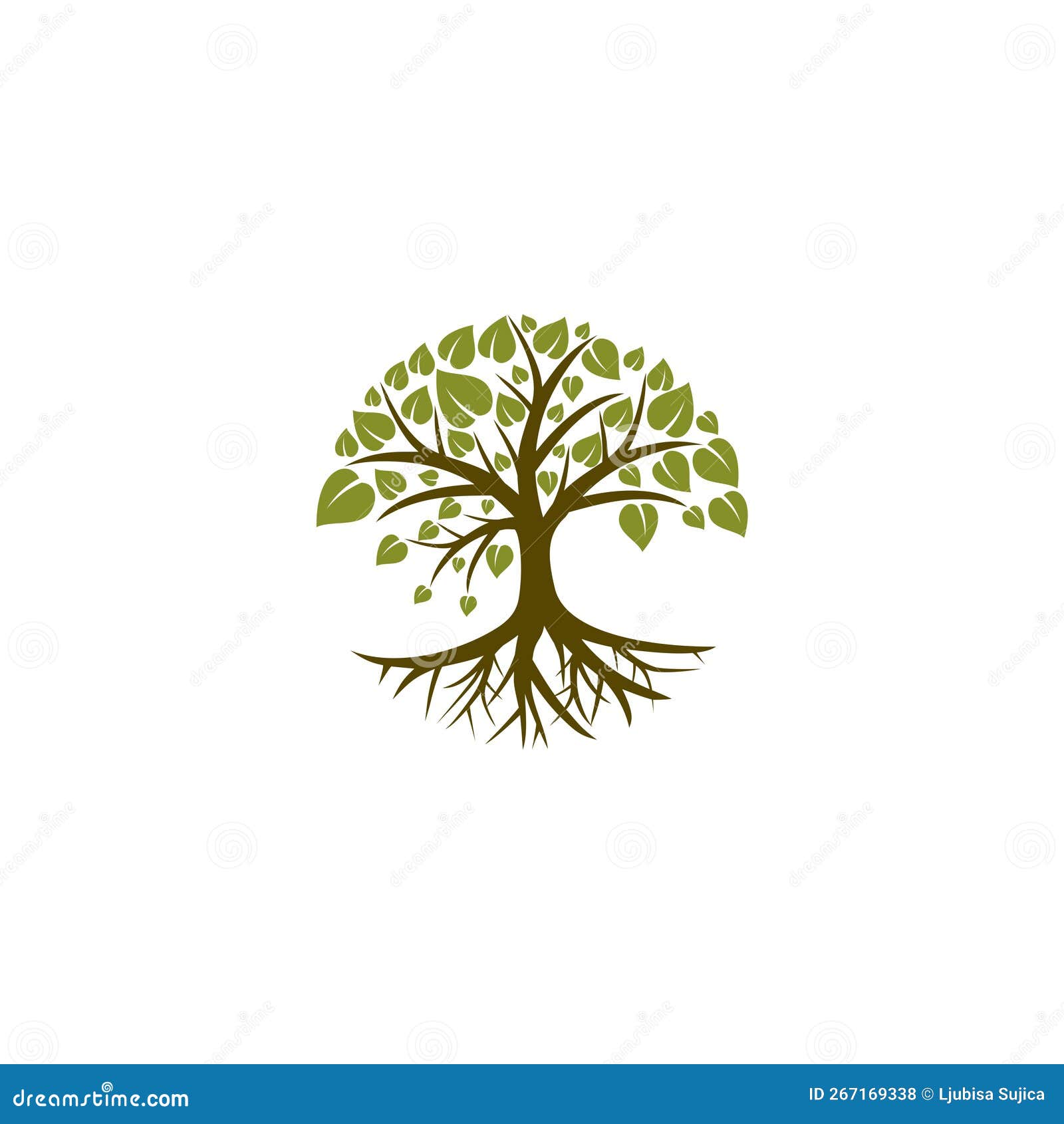 Tree Icon Concept. Tree Root Design Illustration Isolated on White ...