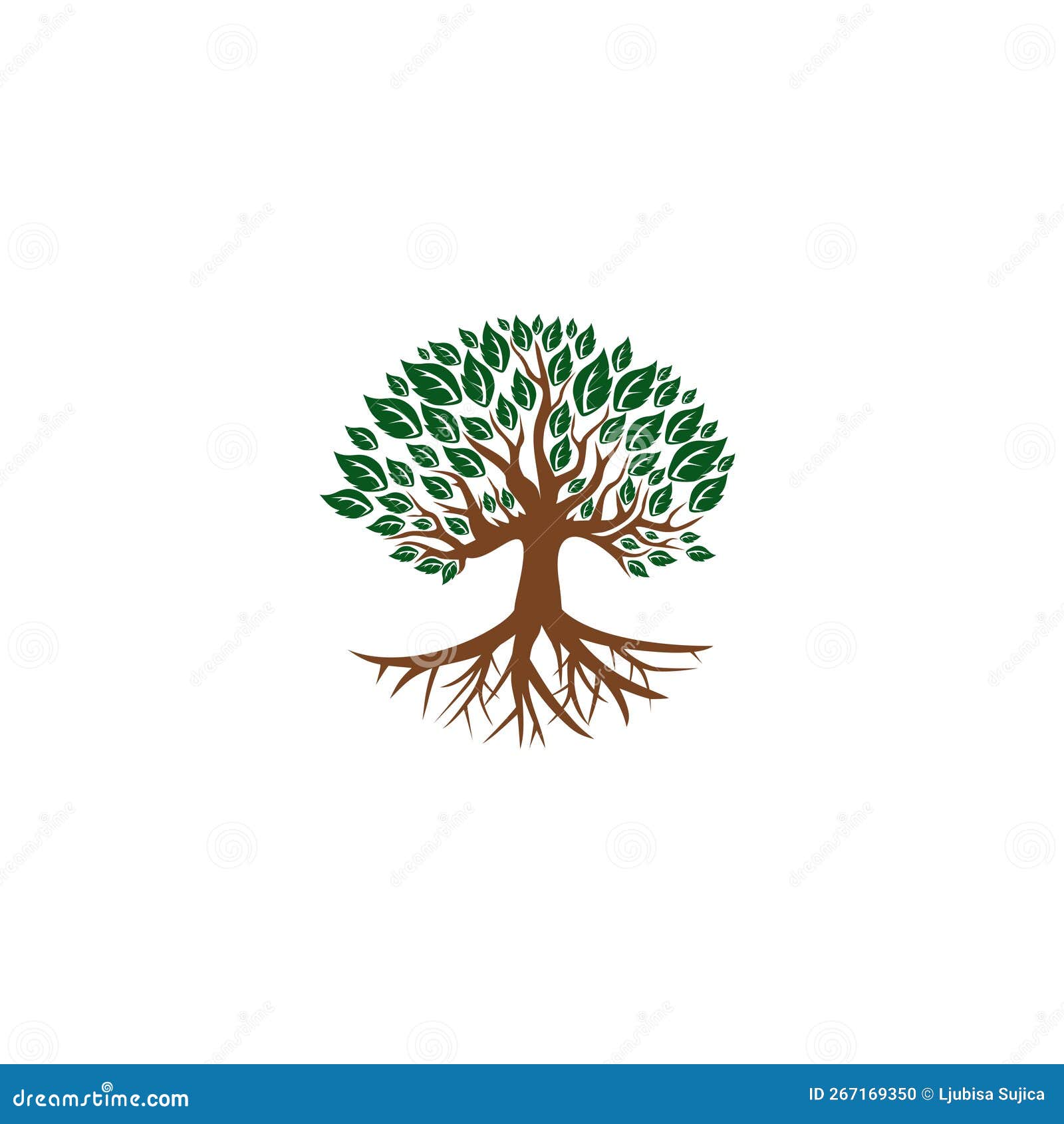 Tree Icon Concept. Tree Root Design Illustration Isolated on White ...