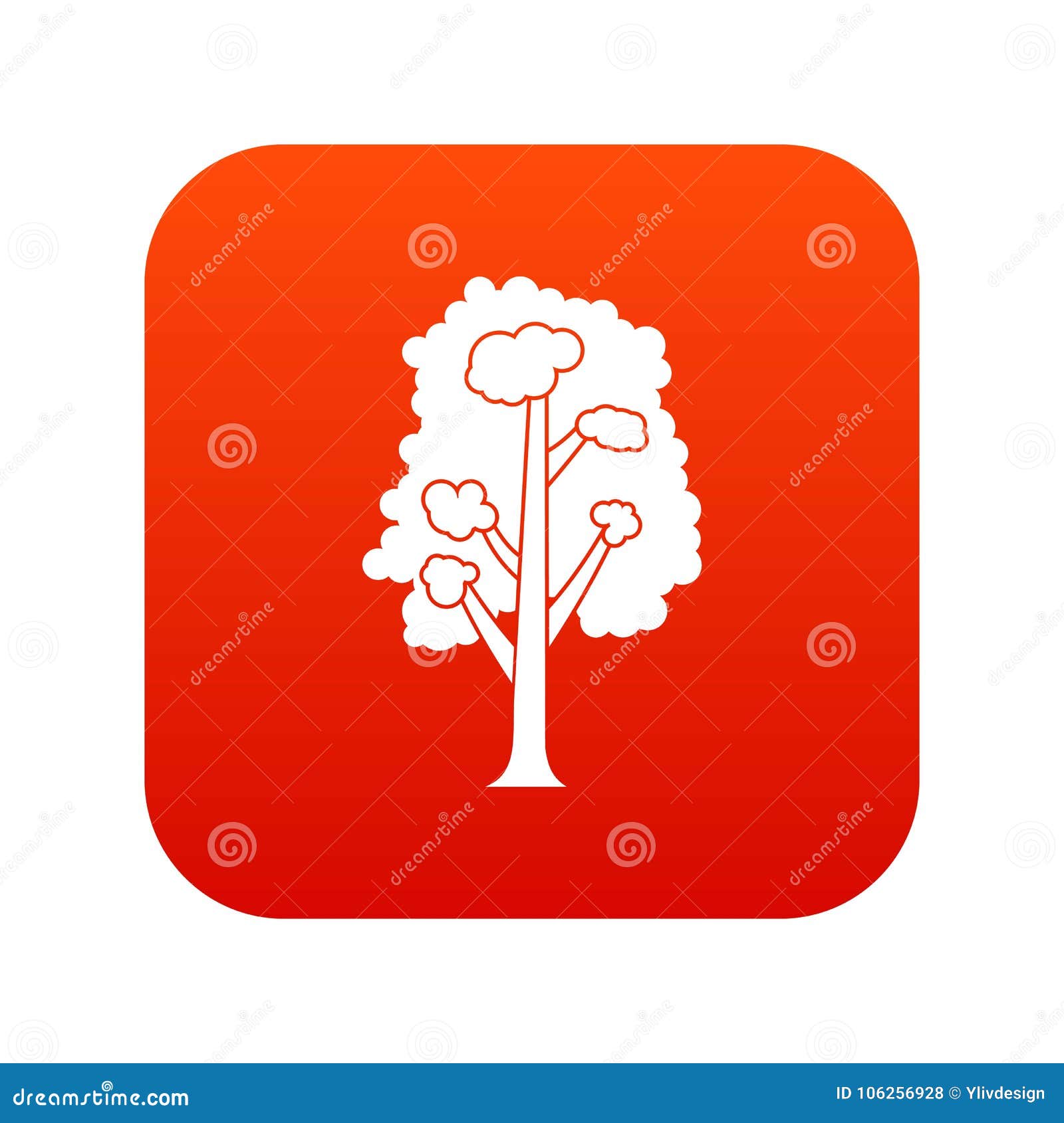 Tree icon digital red stock vector. Illustration of fresh - 106256928