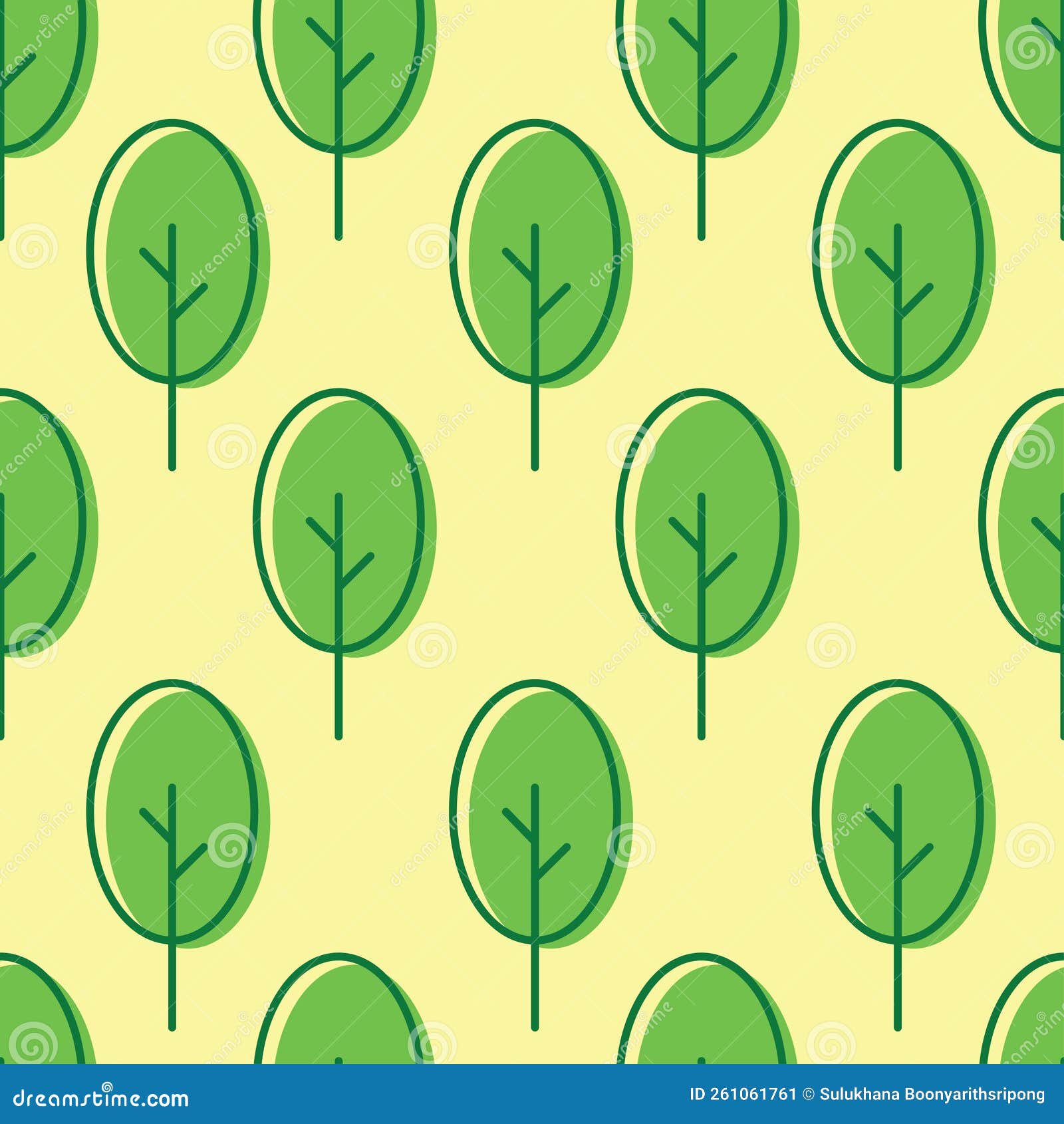 Tree Icon with Ecology Concept Seamless Pattern Background for Template ...