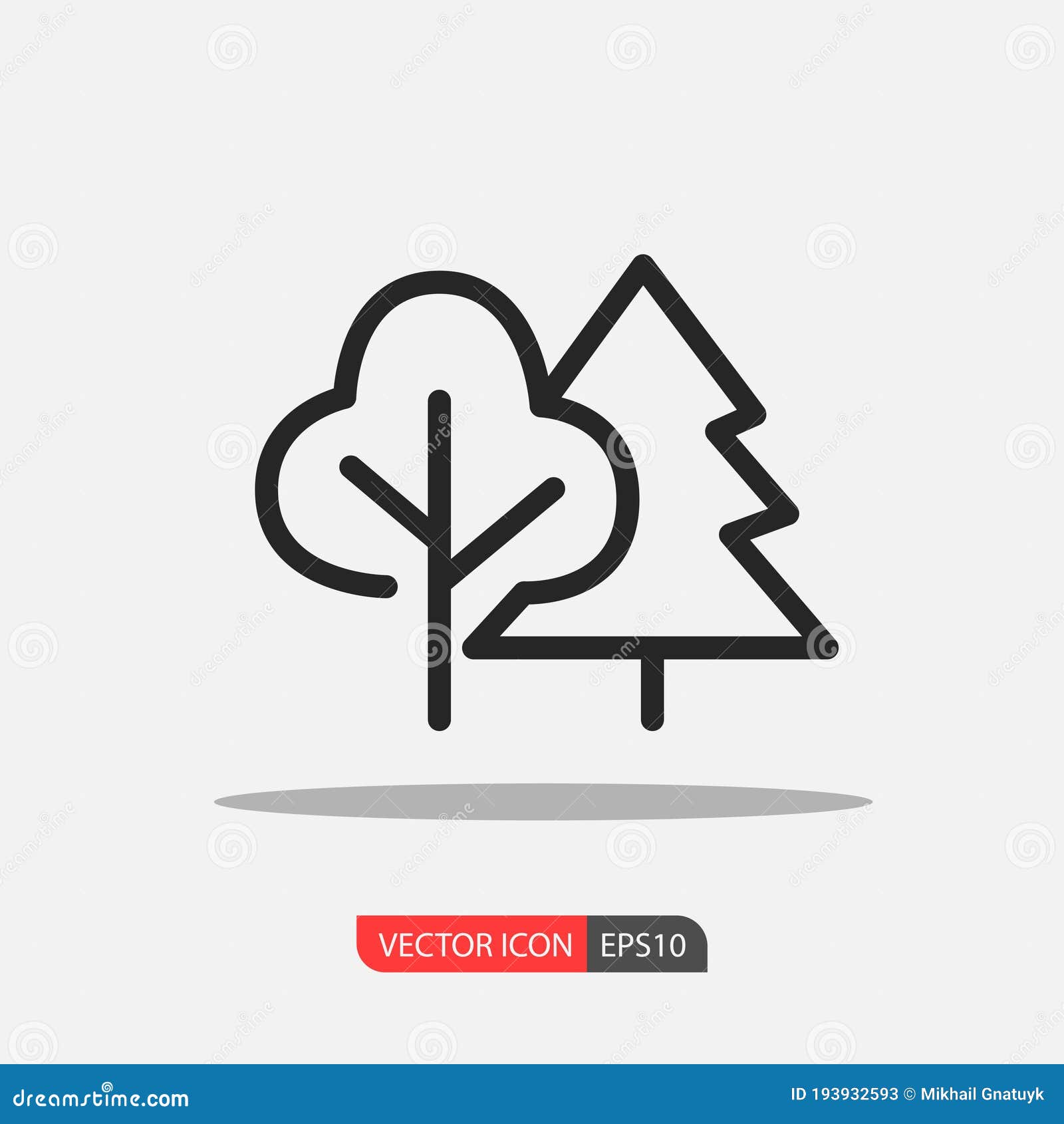 Tree Icon. Forest Symbol. Flat Web Sign On A White Background. Vector ...