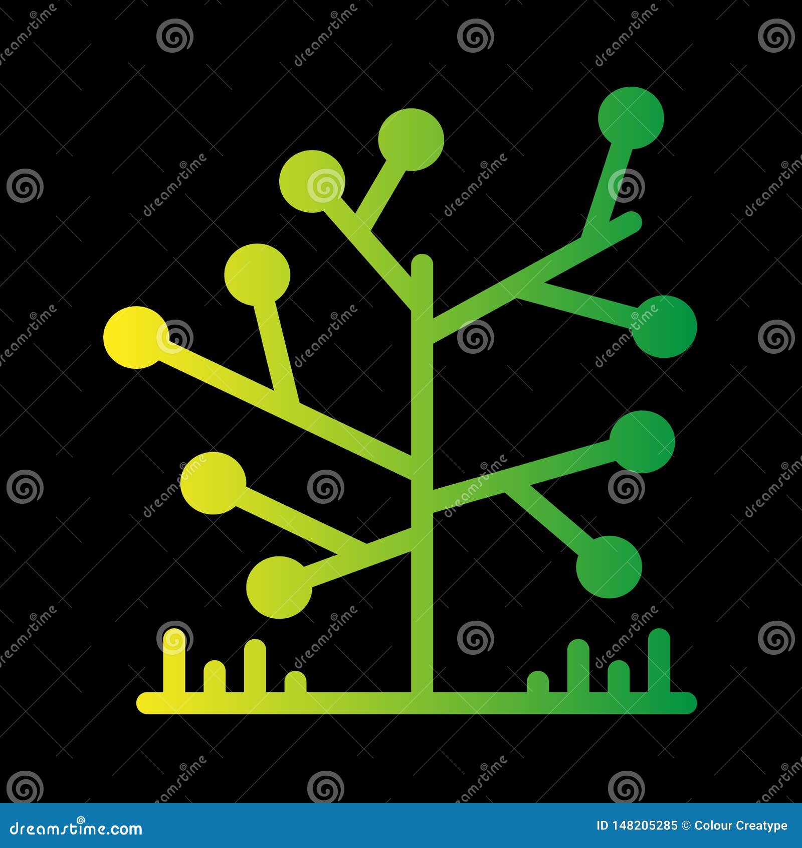 Tree icon gradient vector stock vector. Illustration of contour - 148205285