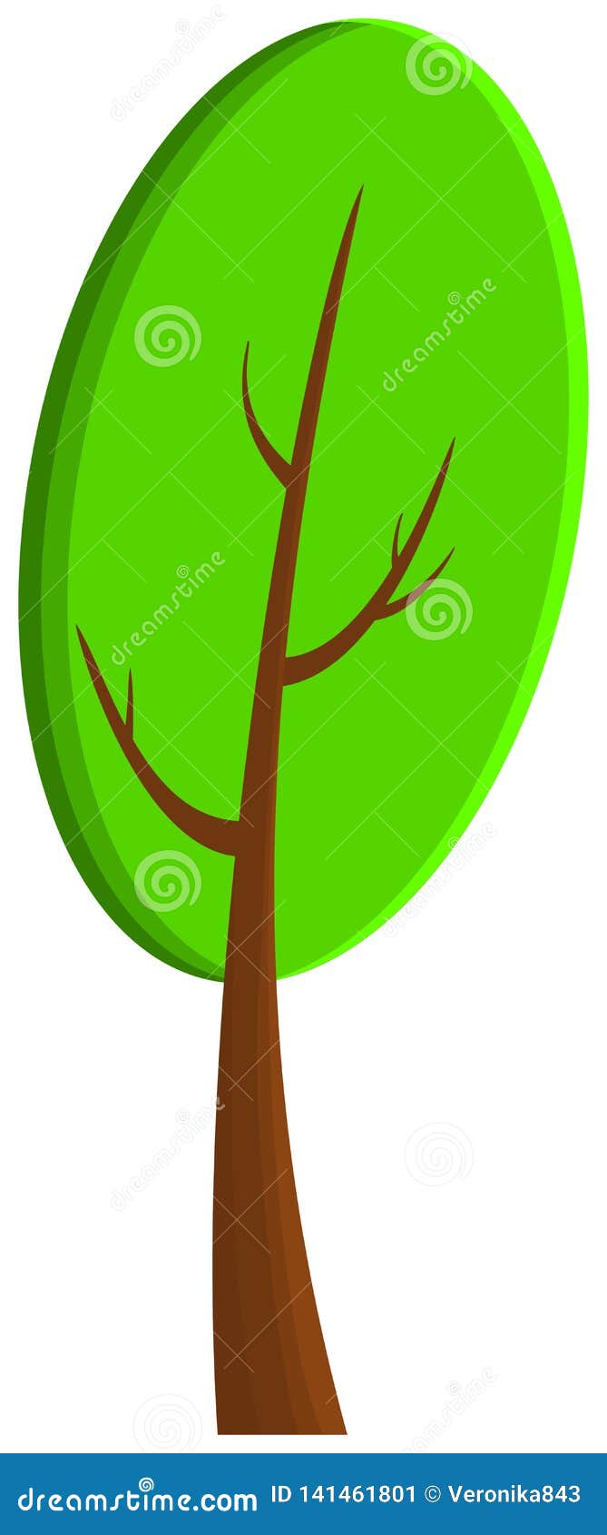 Green Deciduous Tree Icon. Forest Symbol. Stock Vector - Illustration ...