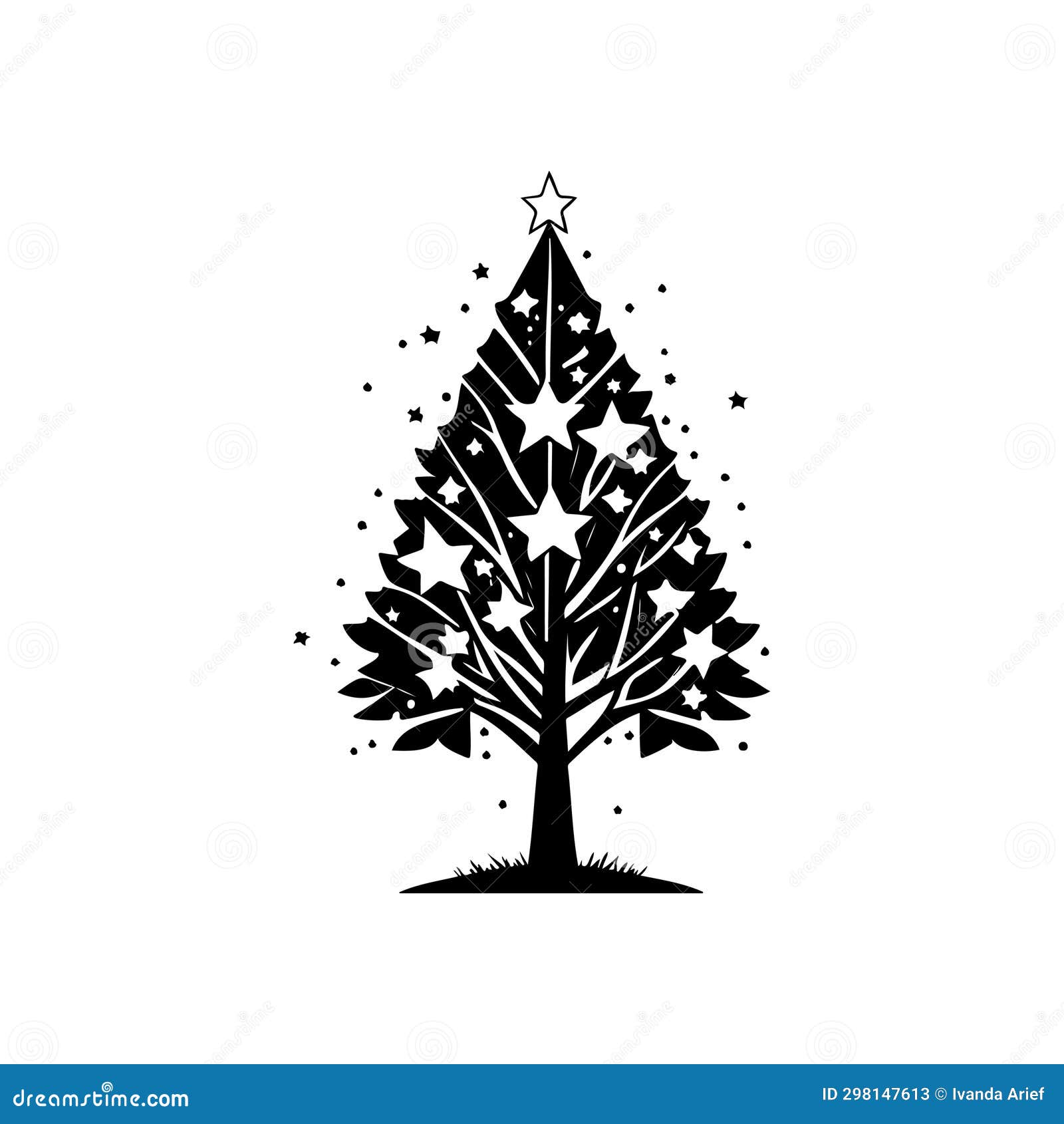 Tree Icon Hand Draw Black Colour Winter Ice Logo Symbol Perfect Stock ...