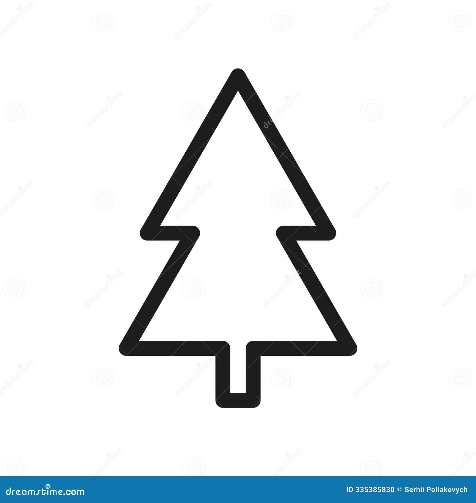 Tree Icon Illustration. Minimal Pine Tree Outline. Simple Forest Symbol ...