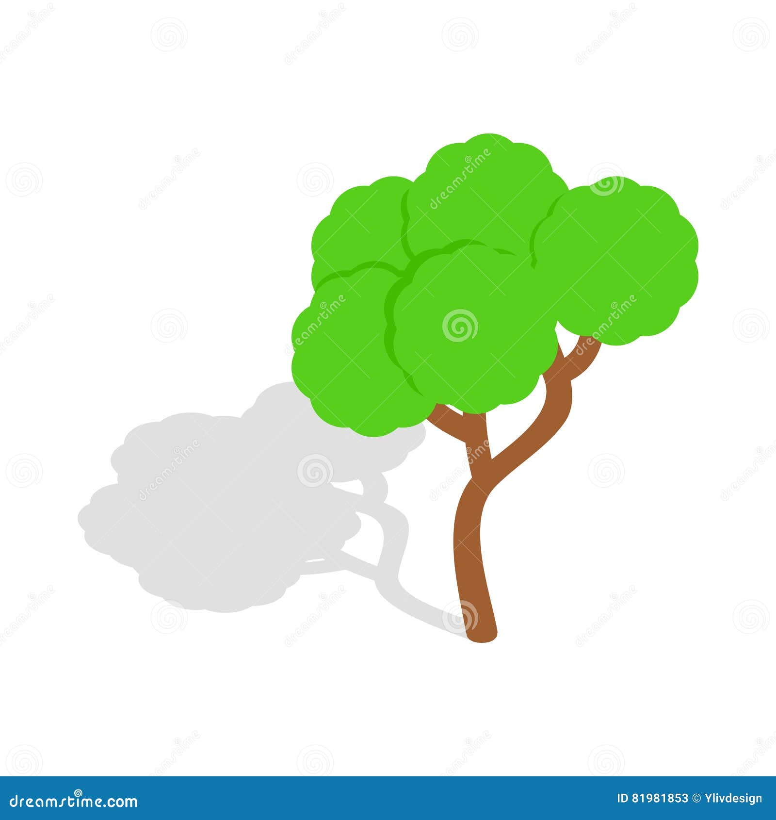 Tree Icon, Isometric 3d Style Stock Vector - Illustration of bush ...
