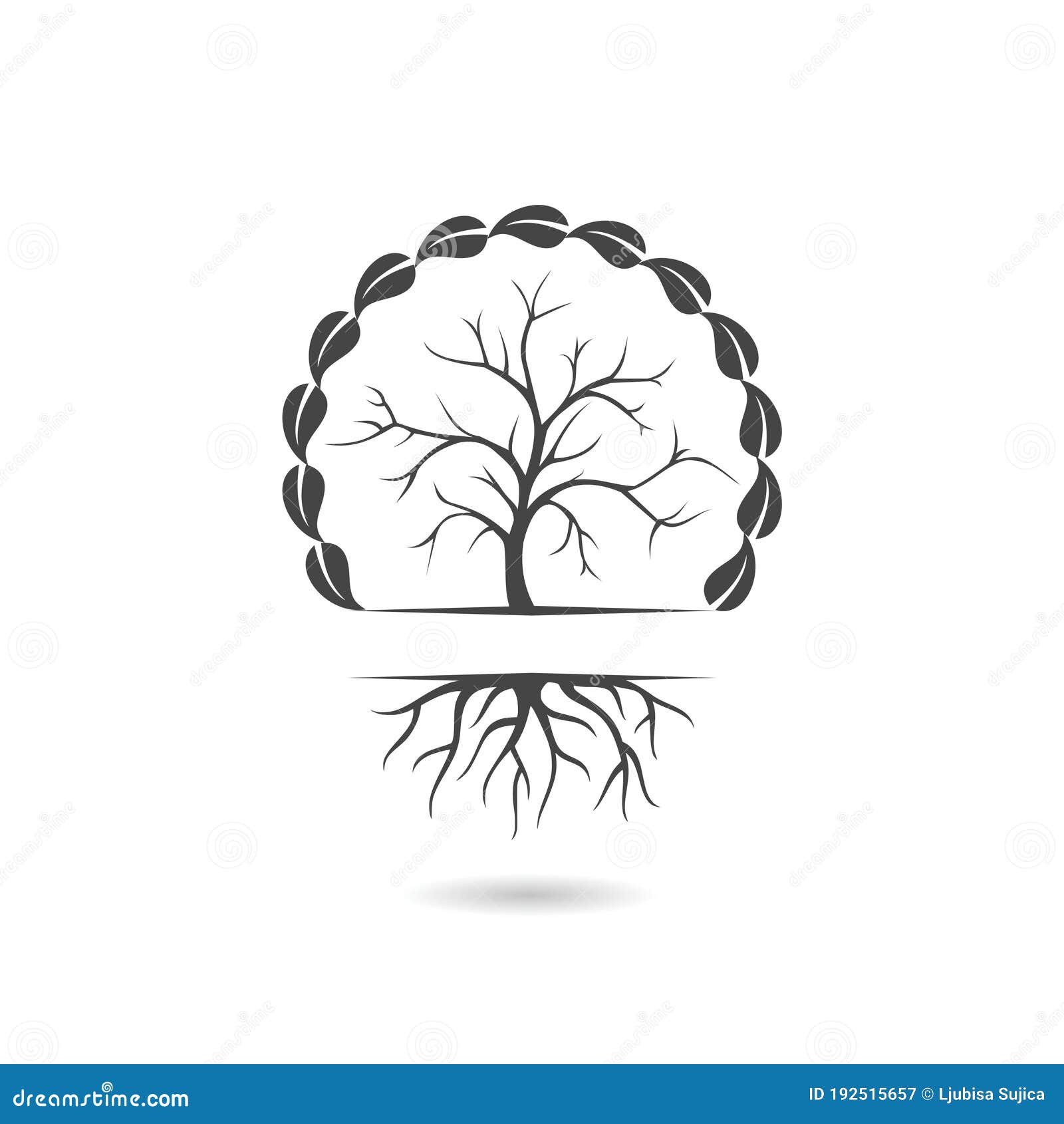 Tree Icon Logo with shadow stock vector. Illustration of design - 192515657