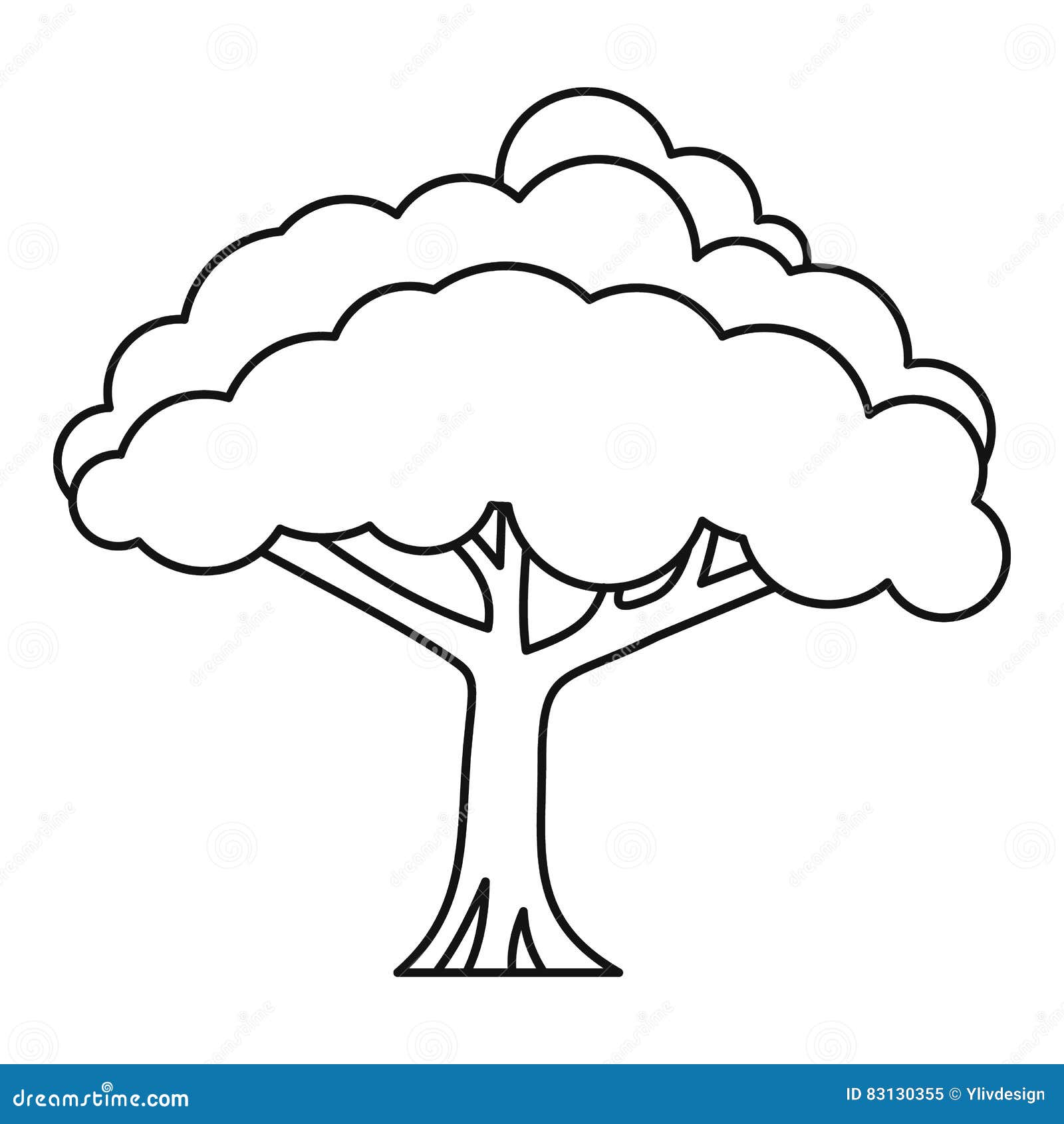 Tree icon, outline style stock vector. Illustration of thin - 83130355