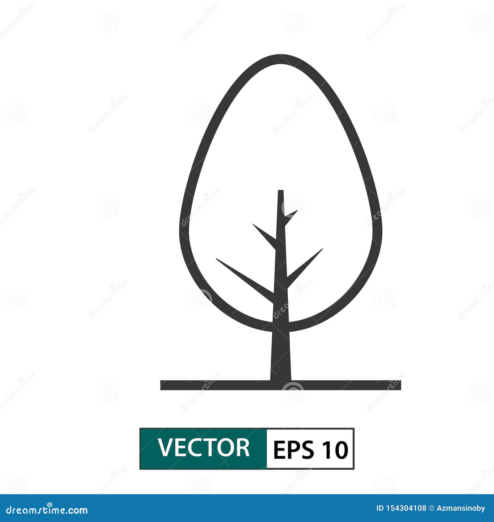 Tree Icon. Outline Style. Vector Illustration EPS 10 Stock Illustration ...
