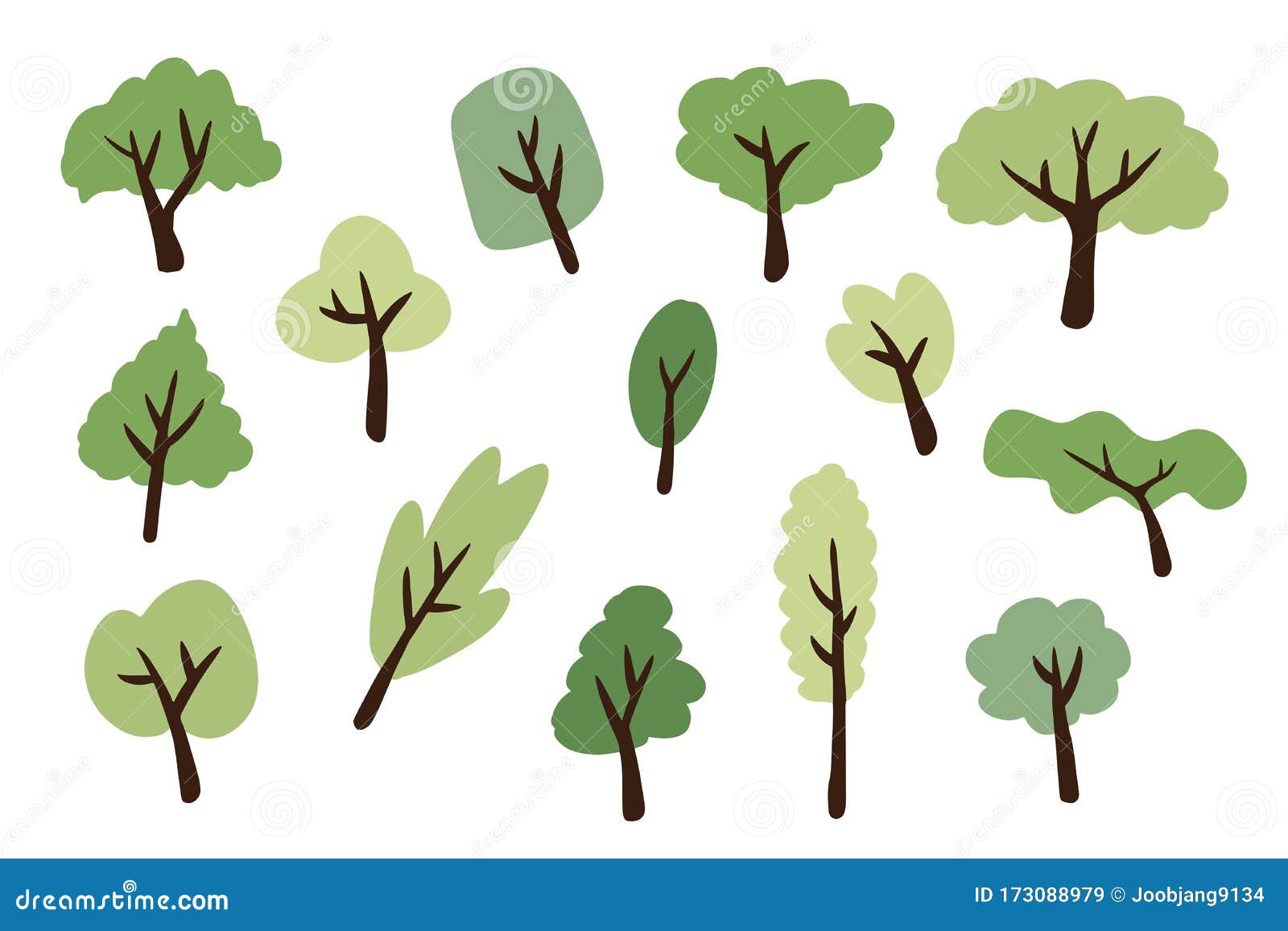 Trees Hand drawn icon stock vector. Illustration of garden - 173088979