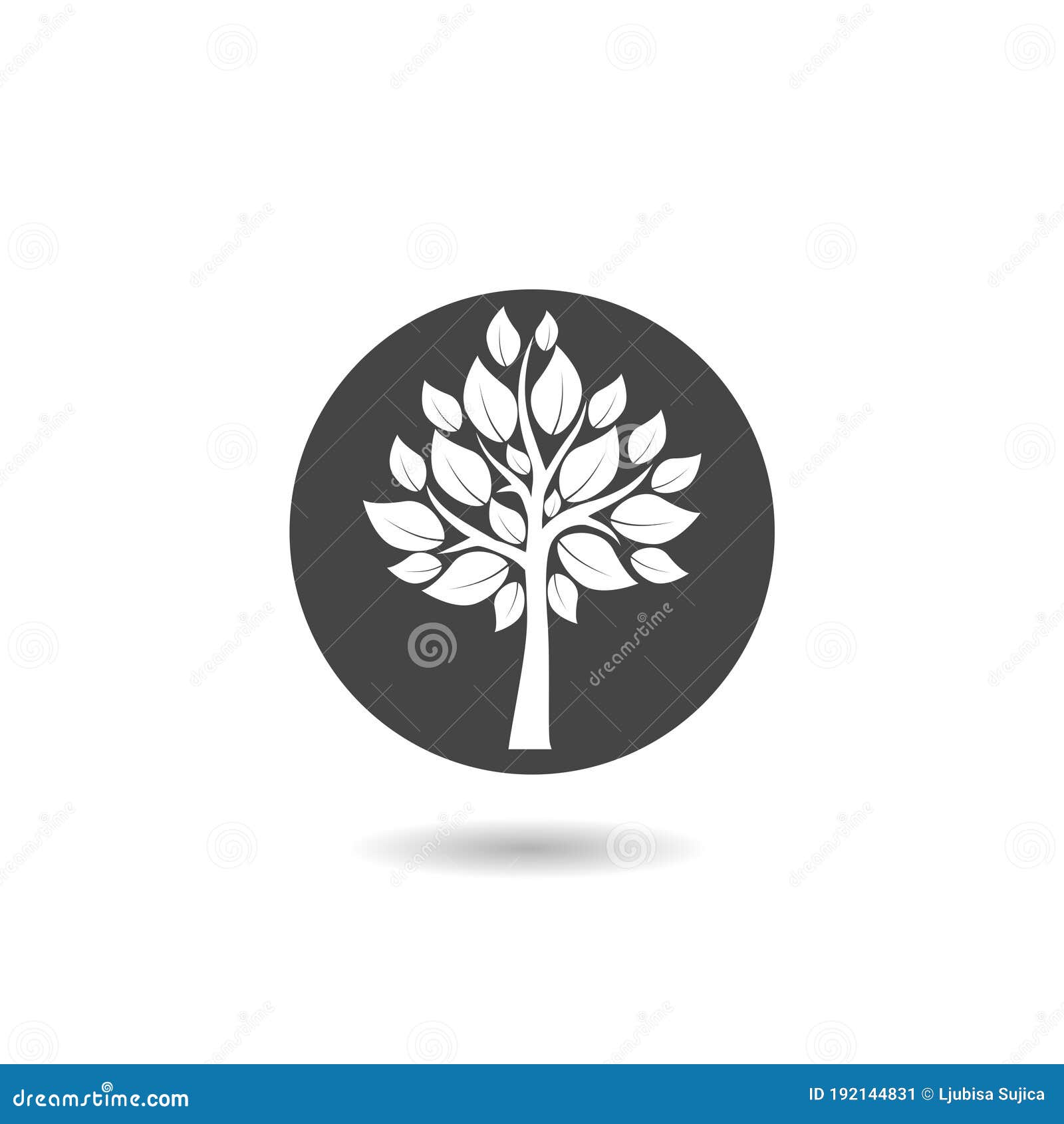 Tree icon with shadow stock vector. Illustration of limb - 192144831