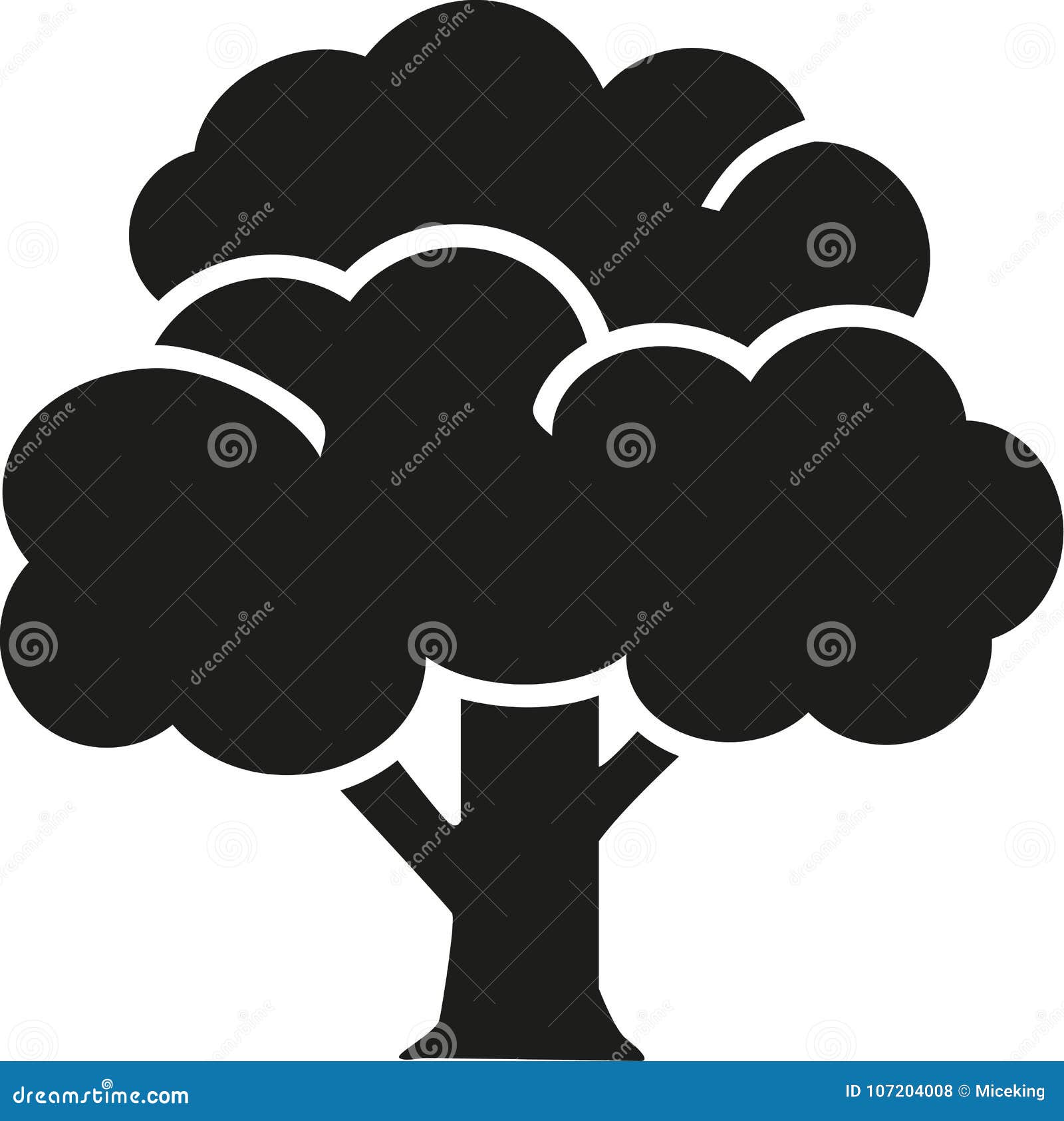 Tree Icon With Cute Clipart. Cute Doodle Aesthetic. Tree On White ...