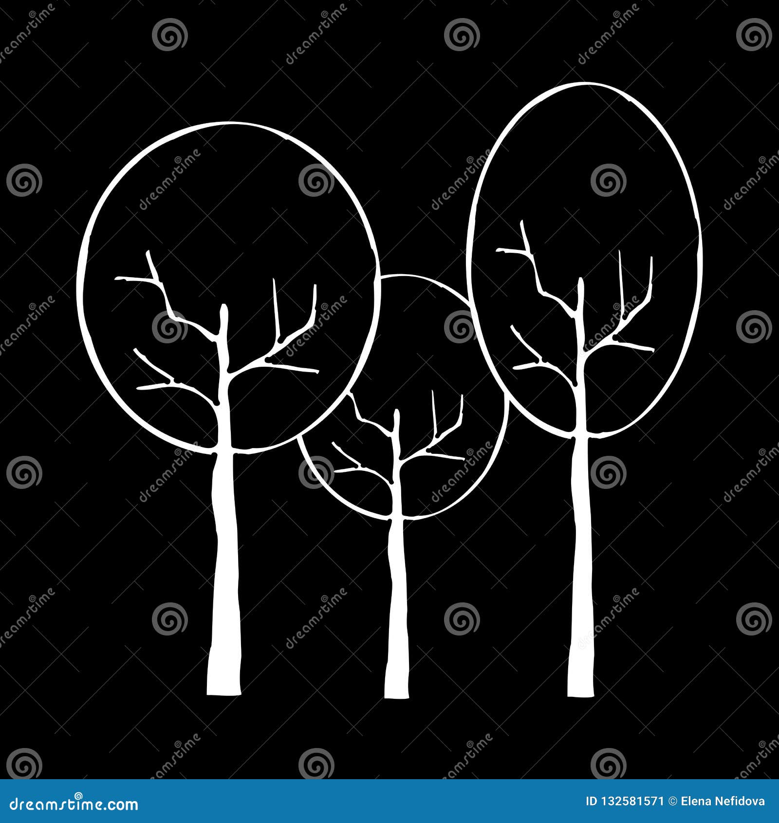 Tree Icon Vector Illustration on Black Background Stock Vector ...