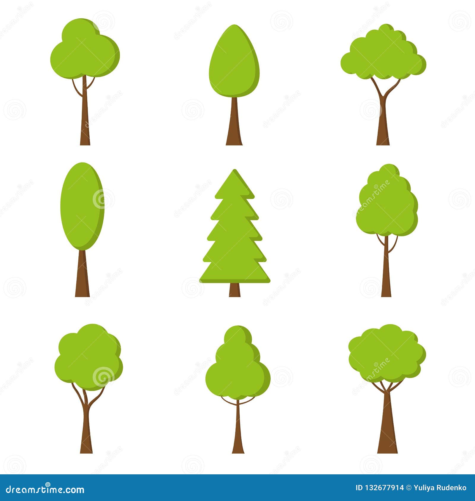 Tree Icon. Vector. Nature Symbol in Flat Design. Green Forest Plants ...