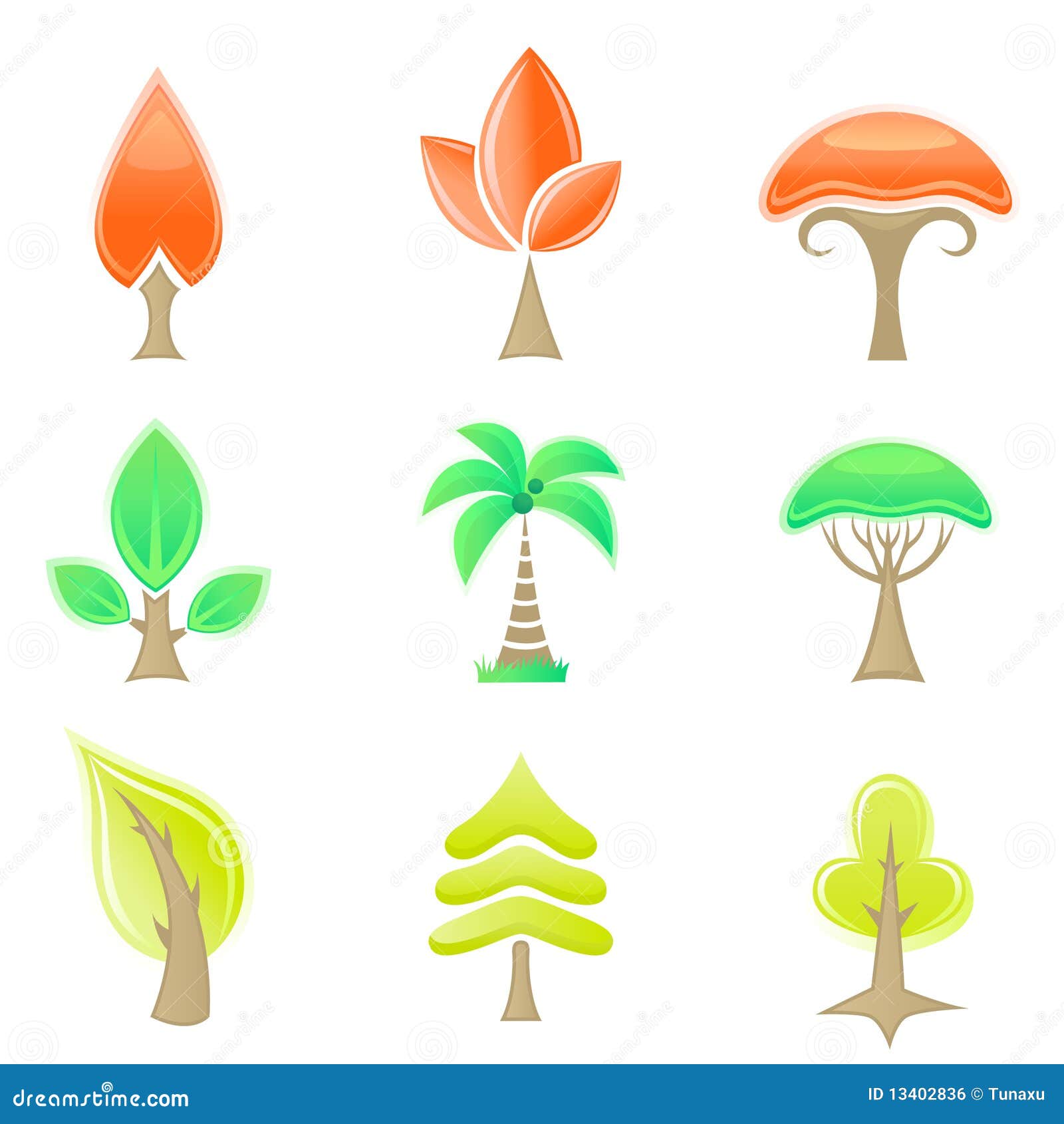 Tree icons stock vector. Illustration of palm, sign, season - 13402836