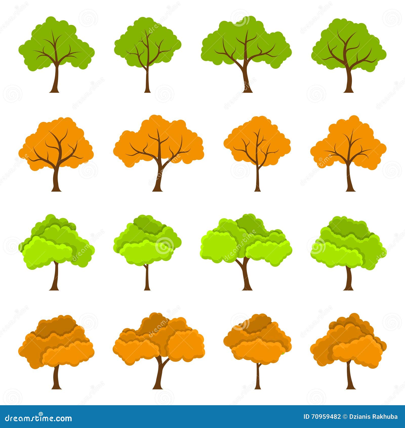 Tree icons set stock vector. Illustration of plant, nature - 70959482