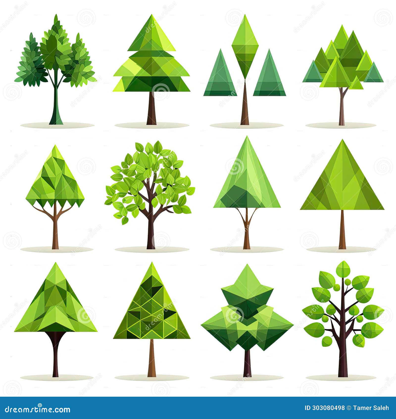 Tree Icons Vector Illustration Stock Illustration - Illustration of ...