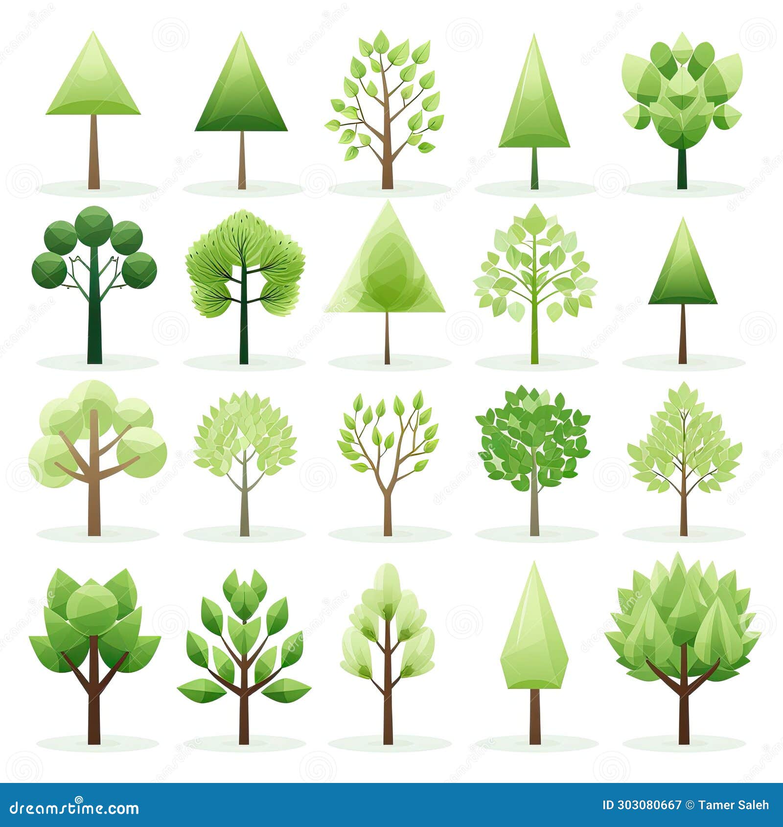 Tree Icons Vector Illustration Stock Illustration - Illustration of ...