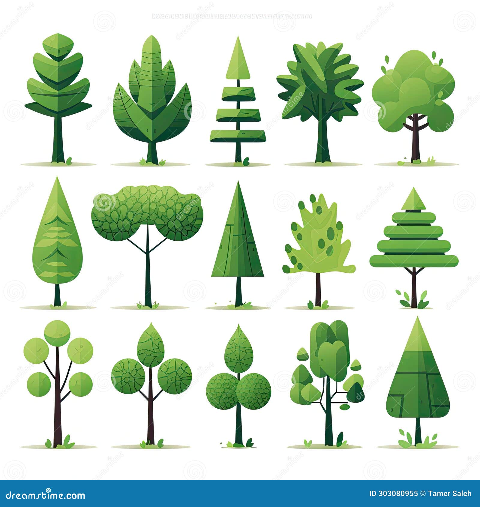 Tree Icons Vector Illustration Stock Illustration - Illustration of ...