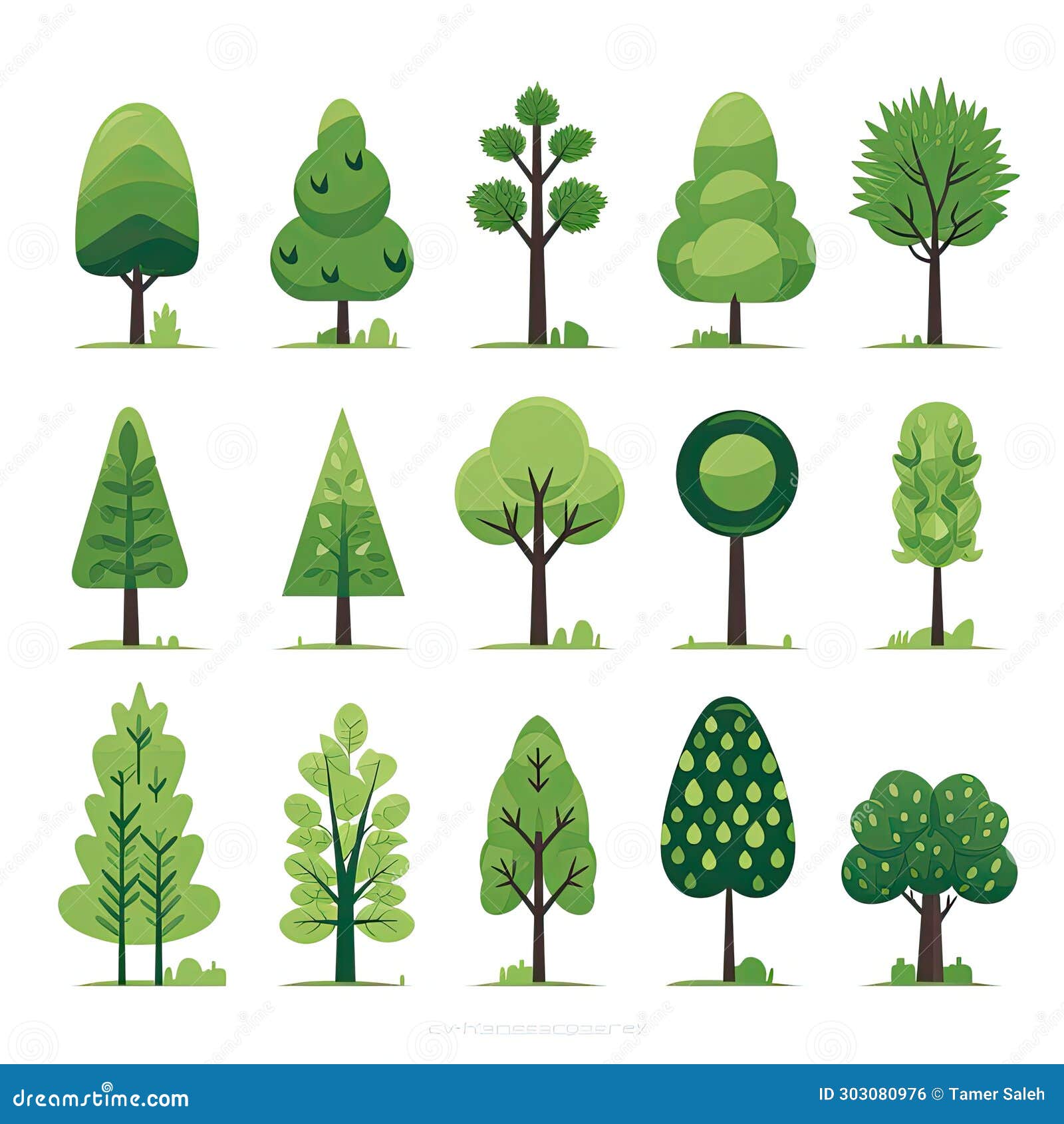 Tree Icons Vector Illustration Stock Illustration - Illustration of ...