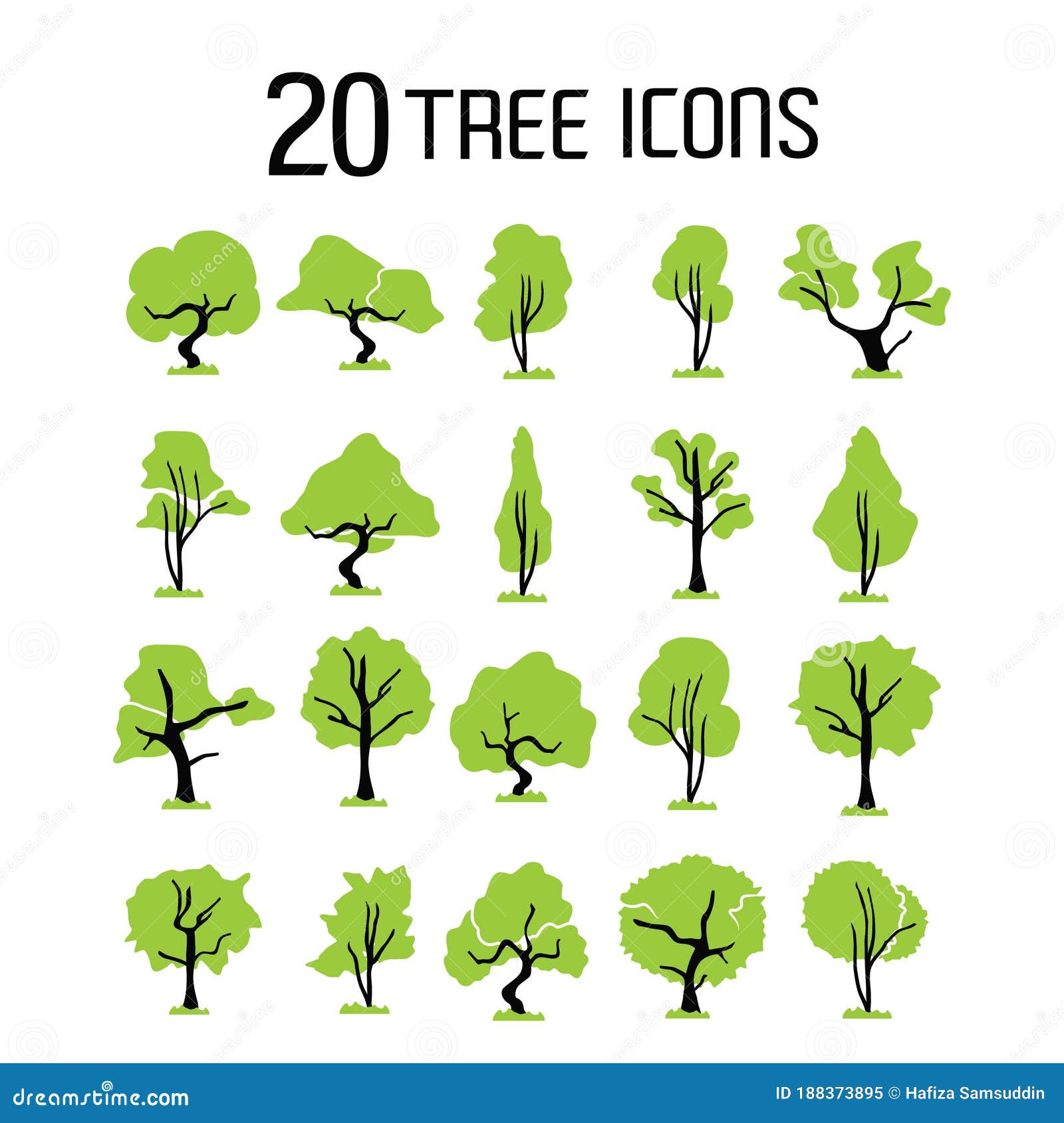 Tree Icons. Vector Illustration Decorative Design Stock Vector ...