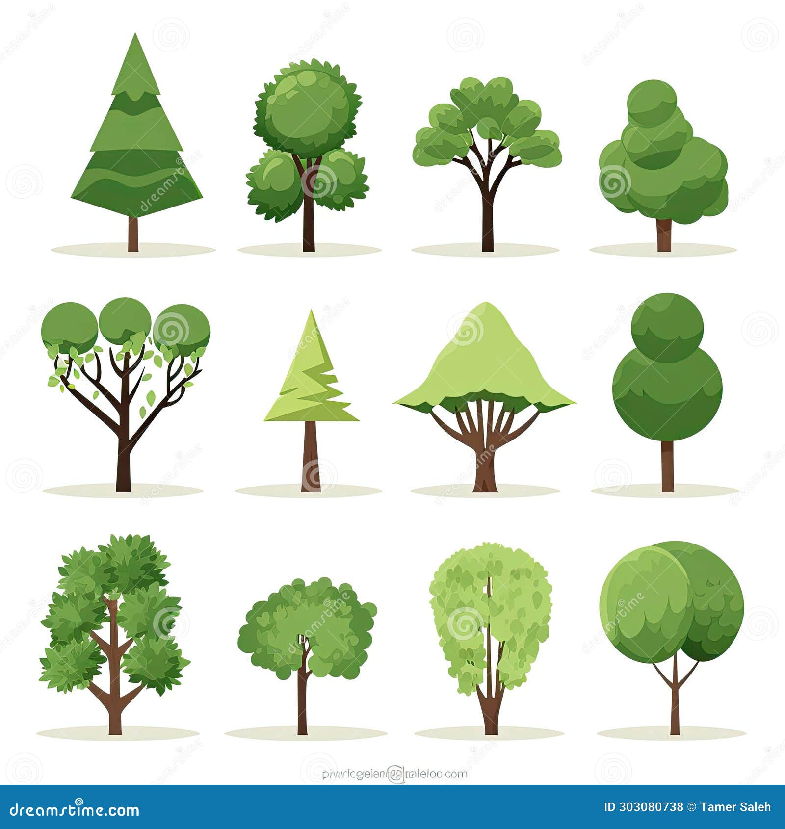 Tree Icons Vector Illustration Stock Illustration - Illustration of ...