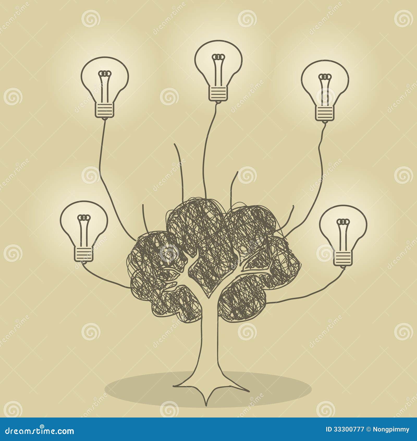 Tree of Ideas stock vector. Illustration of incandescent - 33300777