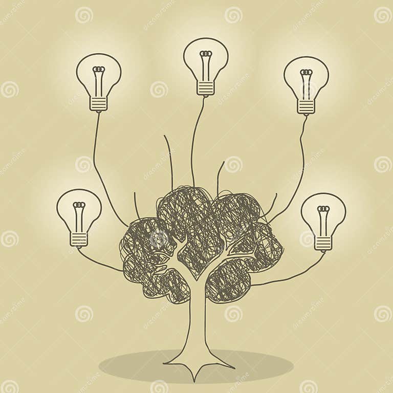 Tree of Ideas stock vector. Illustration of incandescent - 33300777