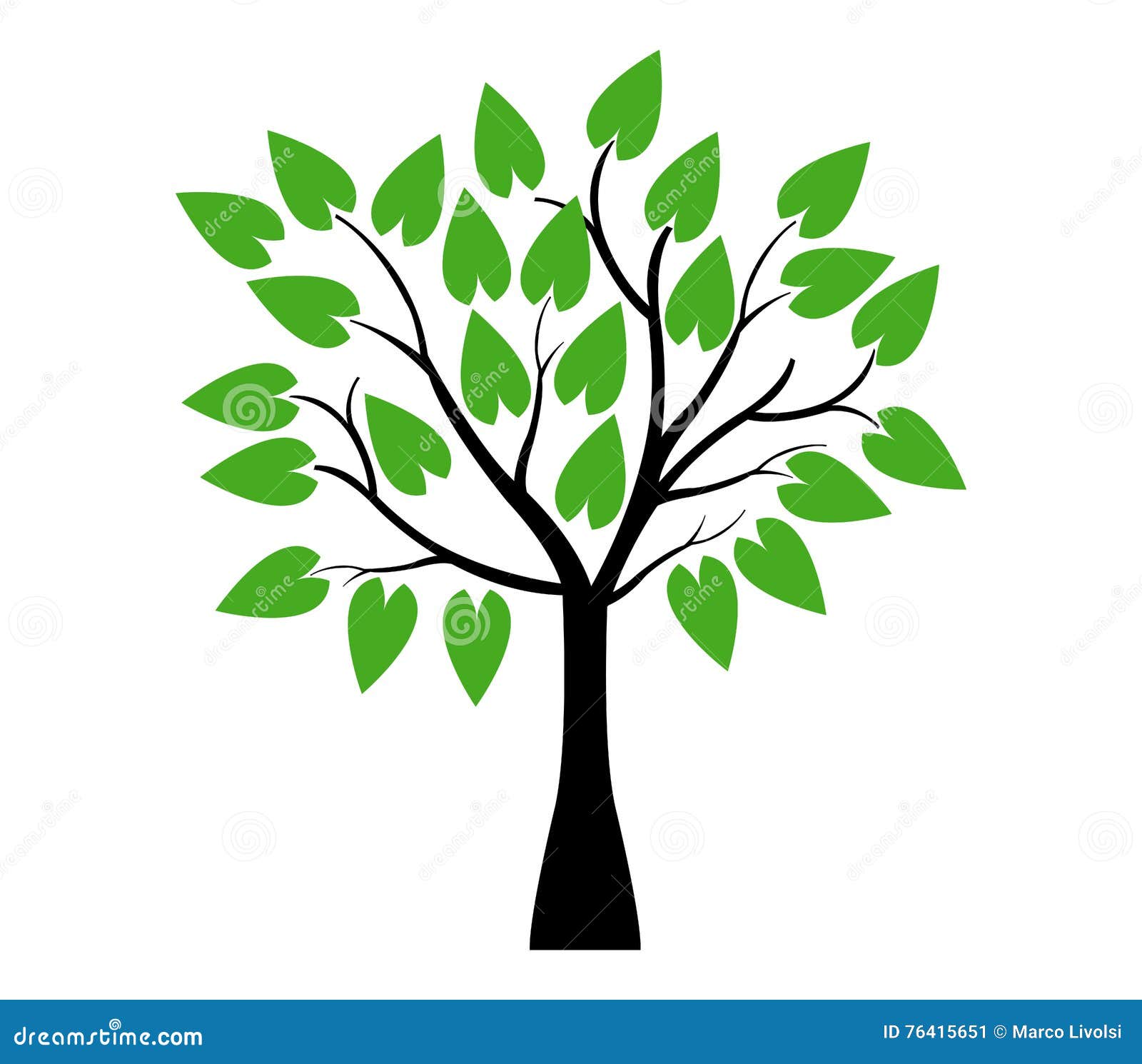 Tree illustrated stock illustration. Illustration of design - 76415651