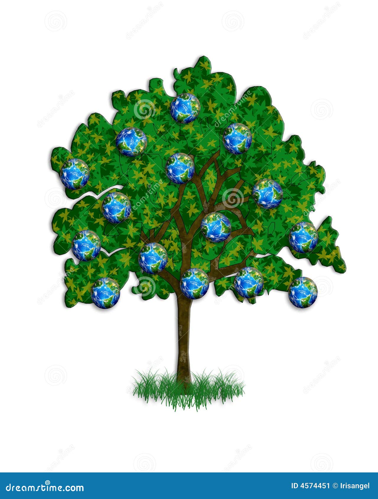 Tree Illustration for Earth Day Stock Illustration - Illustration of ...