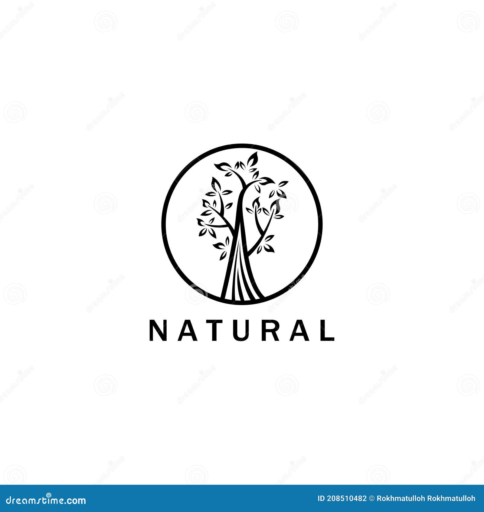Tree Illustration Outline Nature Logo Abstract Design Stock Vector ...