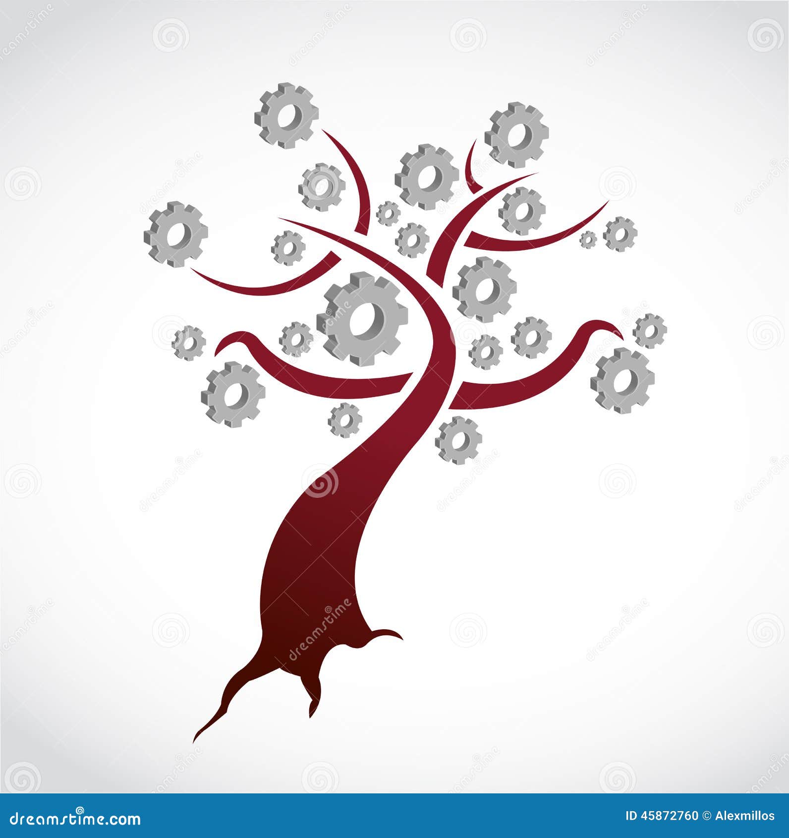 Tree and Industrial Gears Illustration Stock Illustration ...