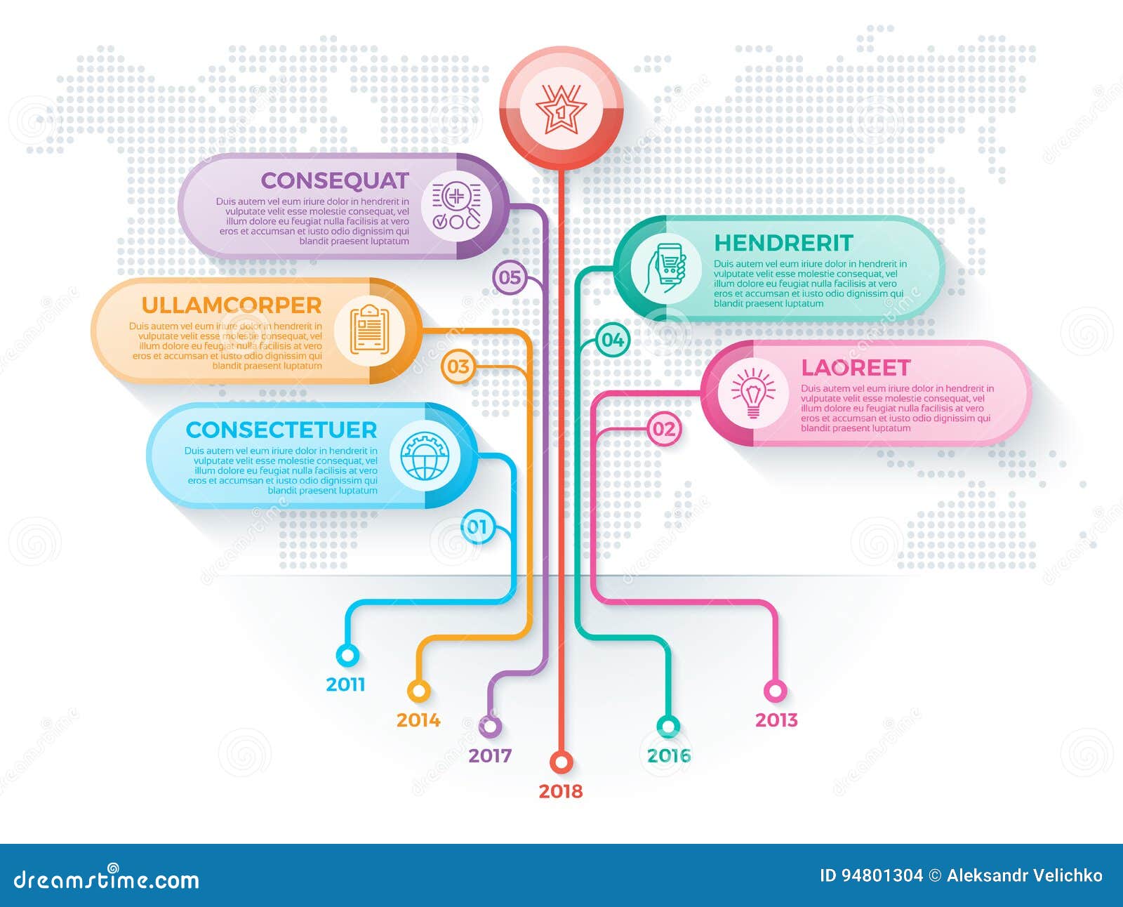 Tree Infographics Template with 6 Branches Options and Root Stock ...