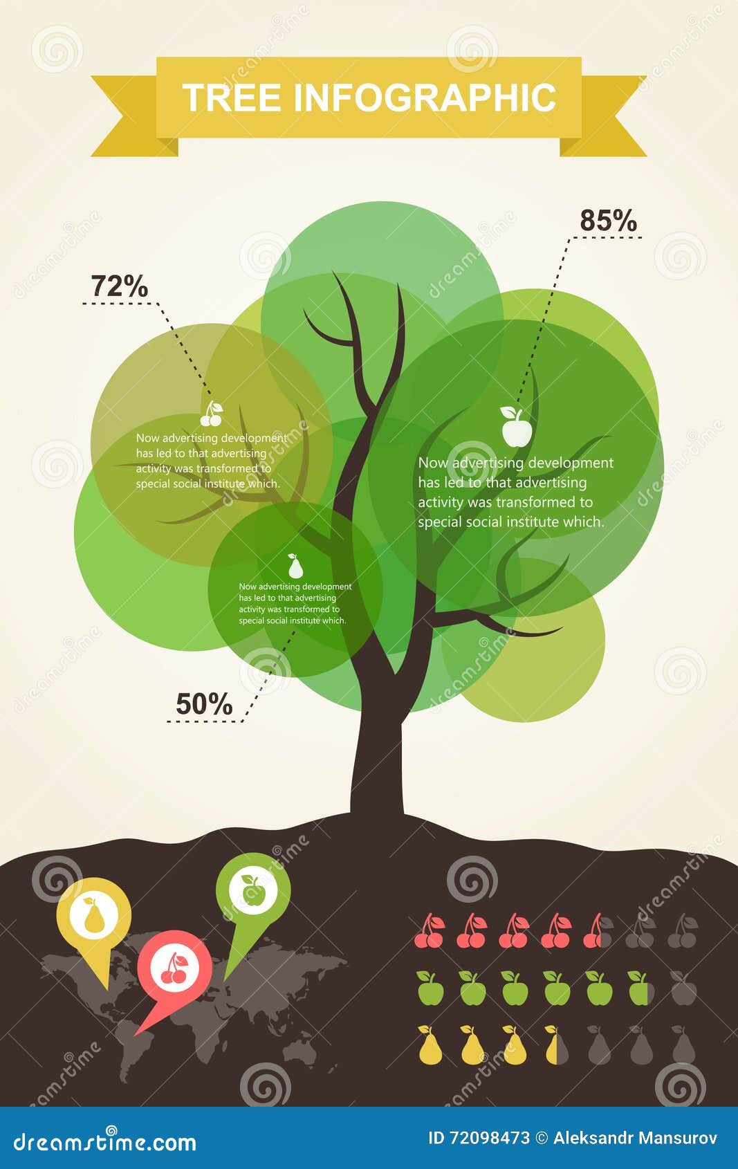 Tree infographics stock vector. Illustration of infographics - 72098473