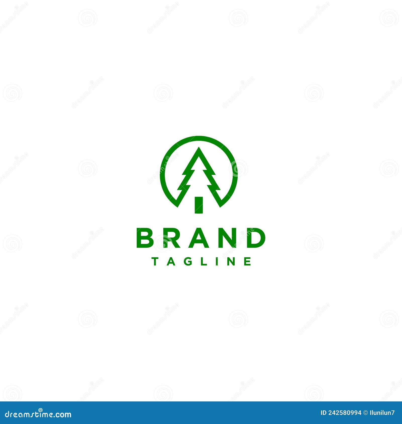 Tree Inside Circle Logo Design Stock Vector - Illustration of line ...