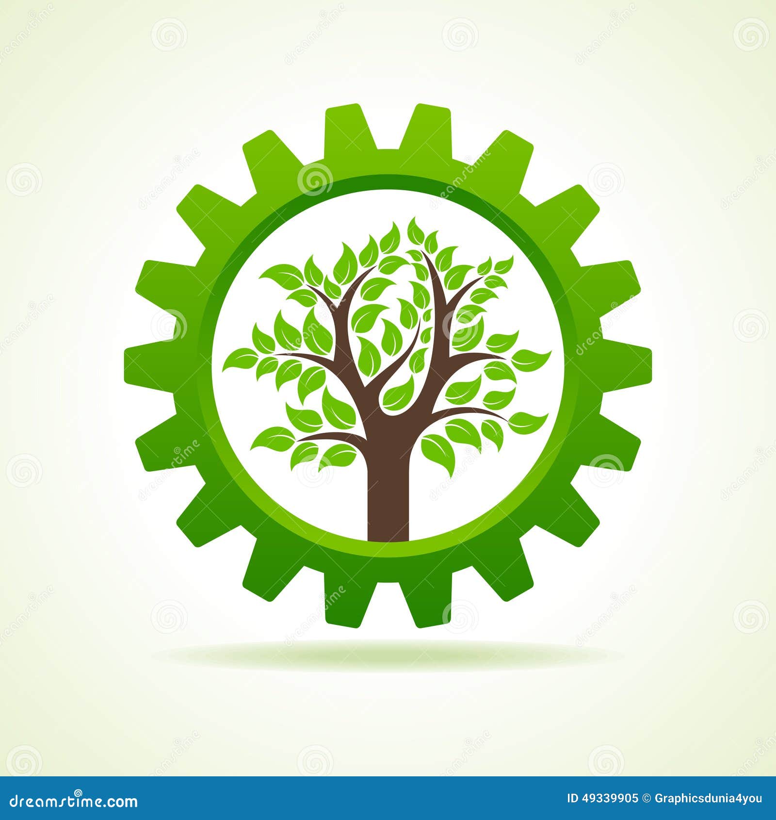 Tree inside the gear stock vector. Illustration of continental - 49339905