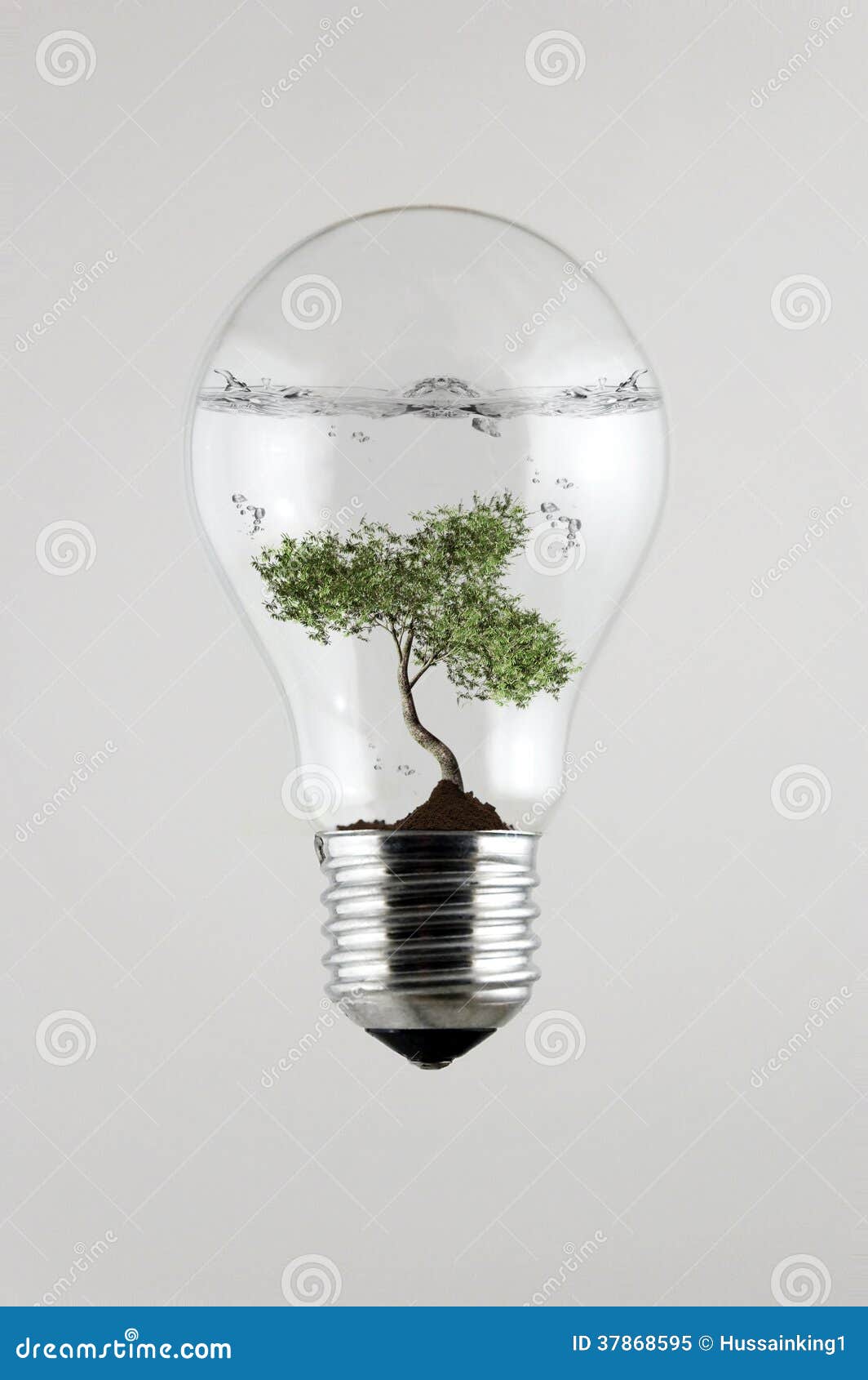 Tree inside the Light Bulb stock illustration. Illustration of glass ...