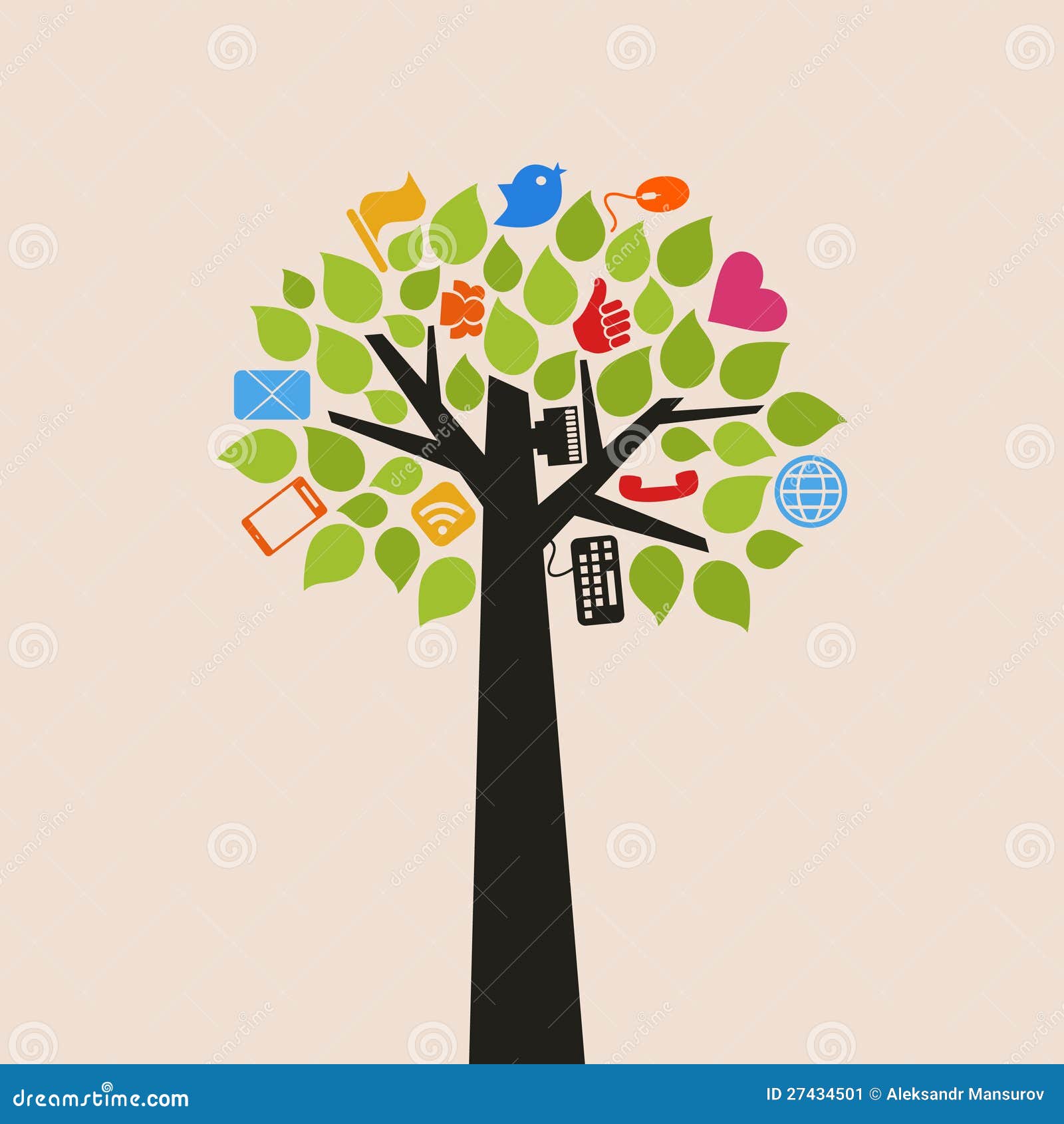 Tree the Internet stock vector. Illustration of aspen - 27434501