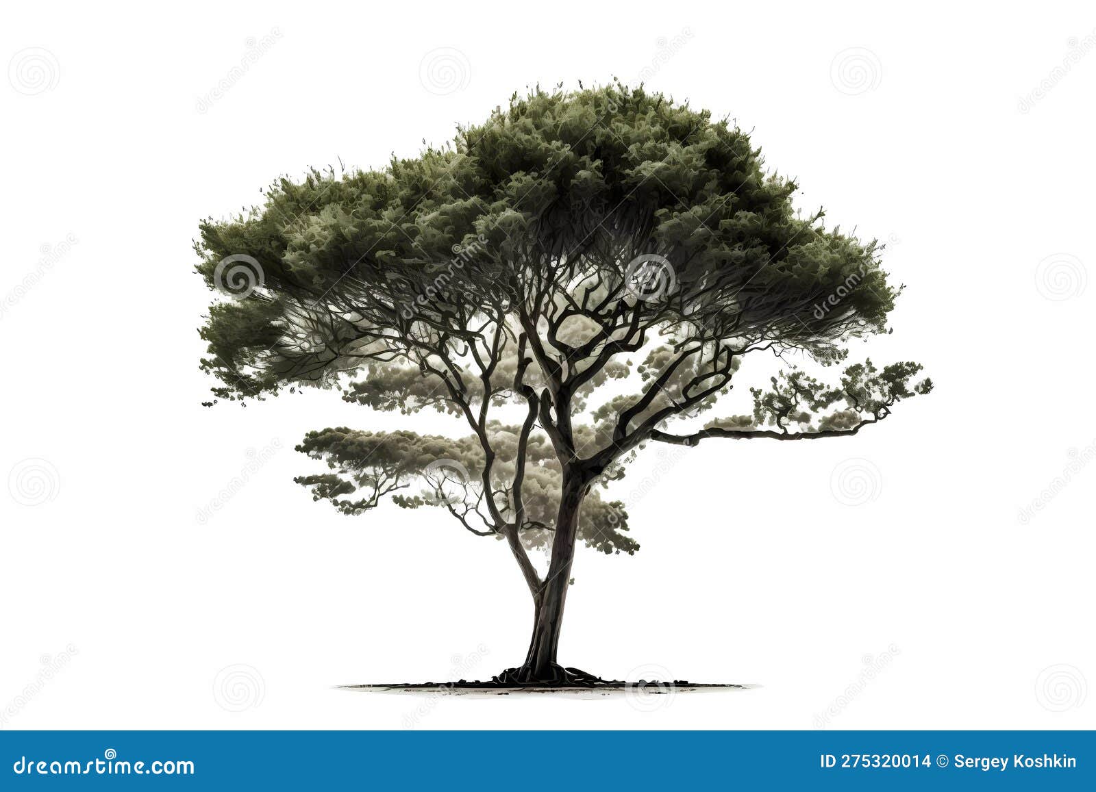 Tree Isolated on White Background Stock Illustration - Illustration of ...