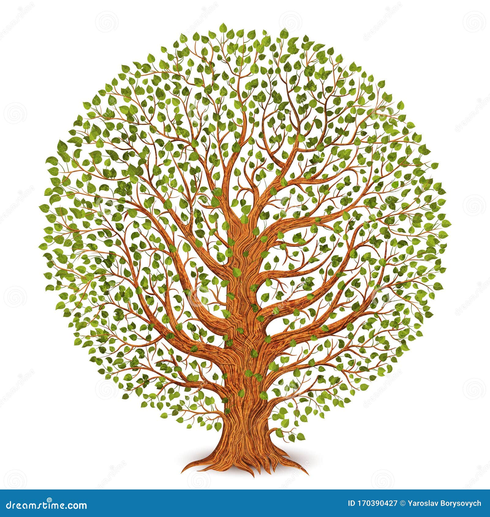 Tree Isolated on White Background. Vector Stock Vector - Illustration ...