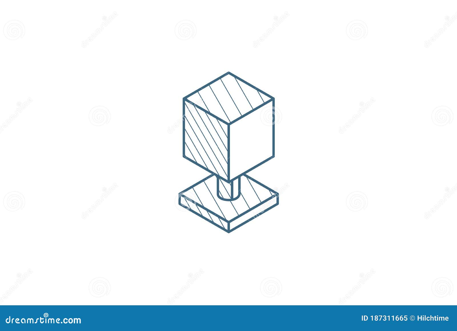 Tree Isometric Icon. 3d Line Art Technical Drawing. Editable Stroke ...