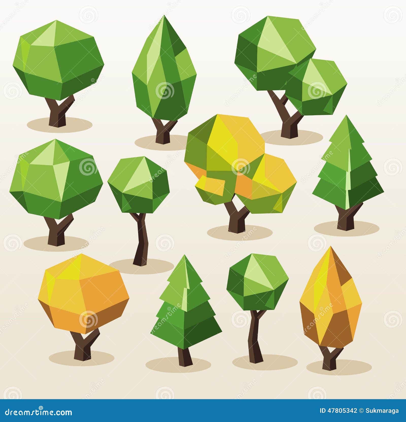 Tree Isometric set. stock illustration. Illustration of growth - 47805342