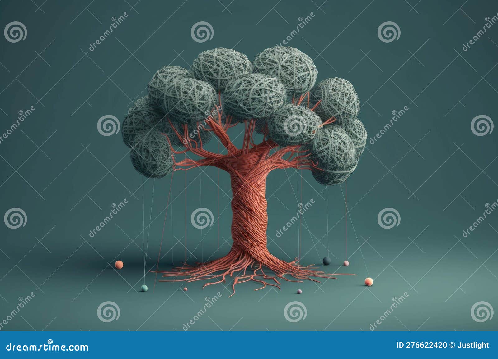 A Tree with Its Branches Slowly Being Knitted Together Representing the ...