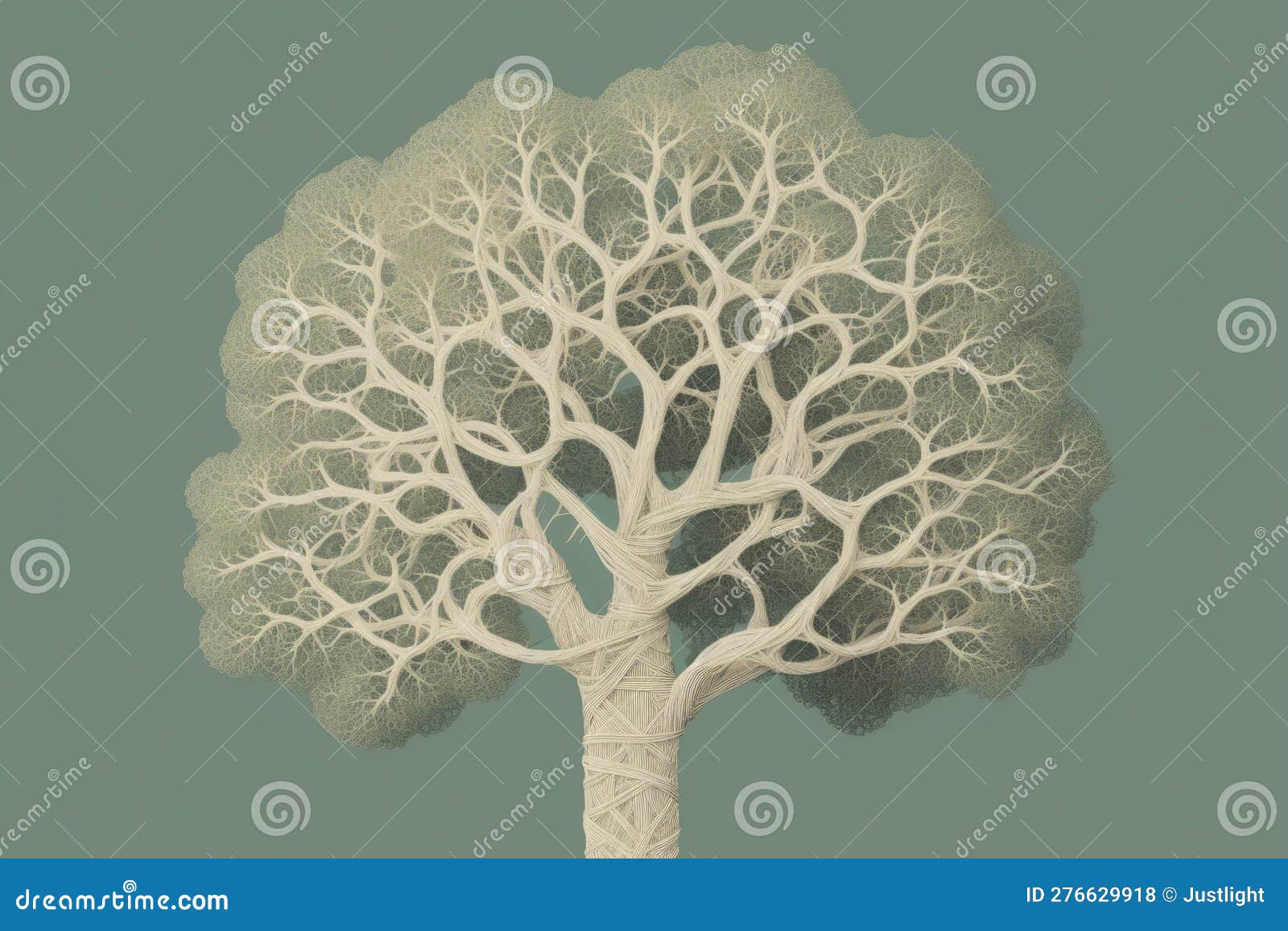 A Tree with Its Branches Slowly Being Knitted Together Representing the ...