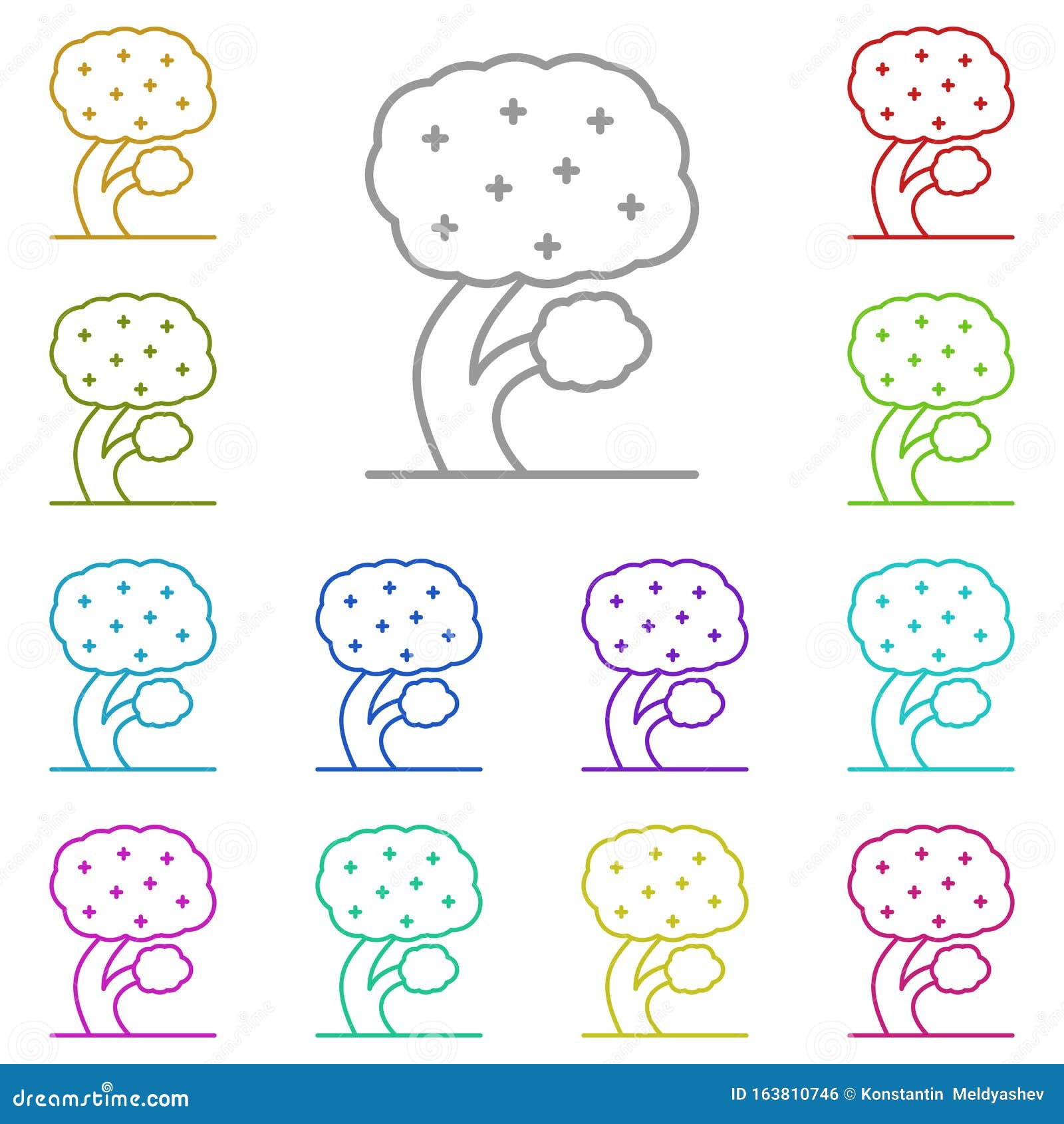 Tree Jacaranda Multi Color Icon Simple Thin Line Outline Of Tree Icons For Ui And Ux Website