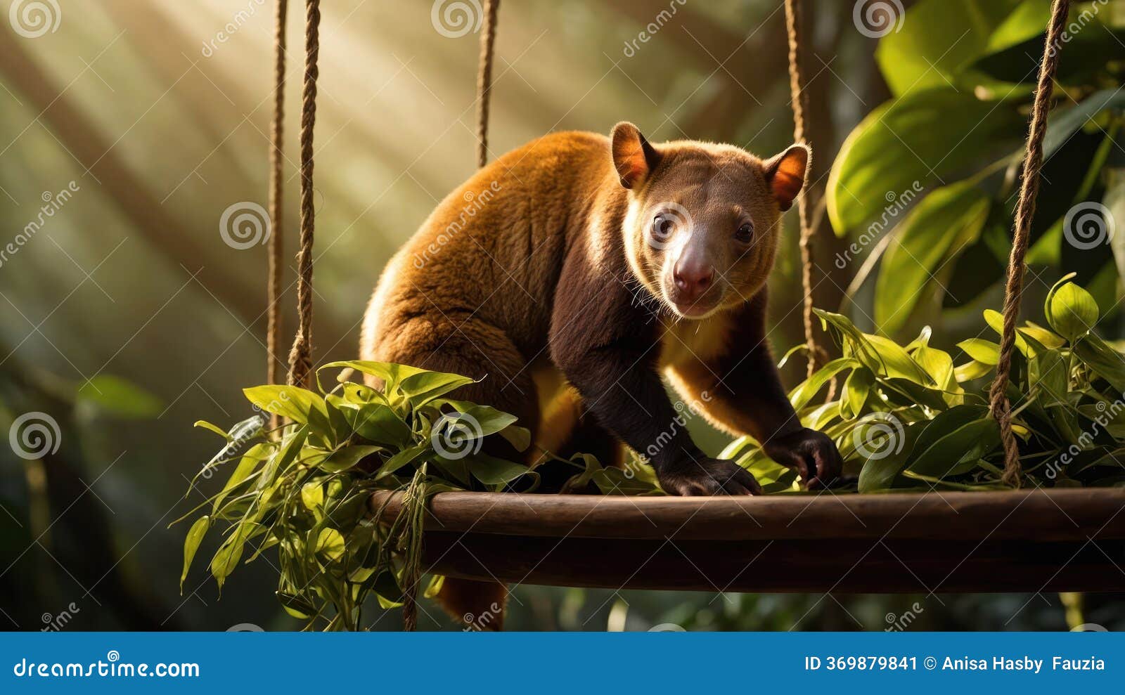 Tree Kangaroo Majestic Tree Kangaroo Perched On Lush Tree Branch ...