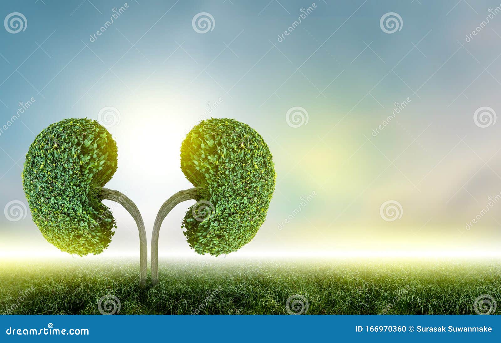 The Tree Kidney is a 3D Illustration of the Medical Environmental ...