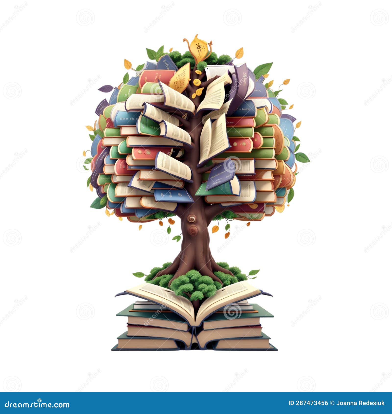Tree of Knowledge with Books instead of Leaves Stock Illustration ...